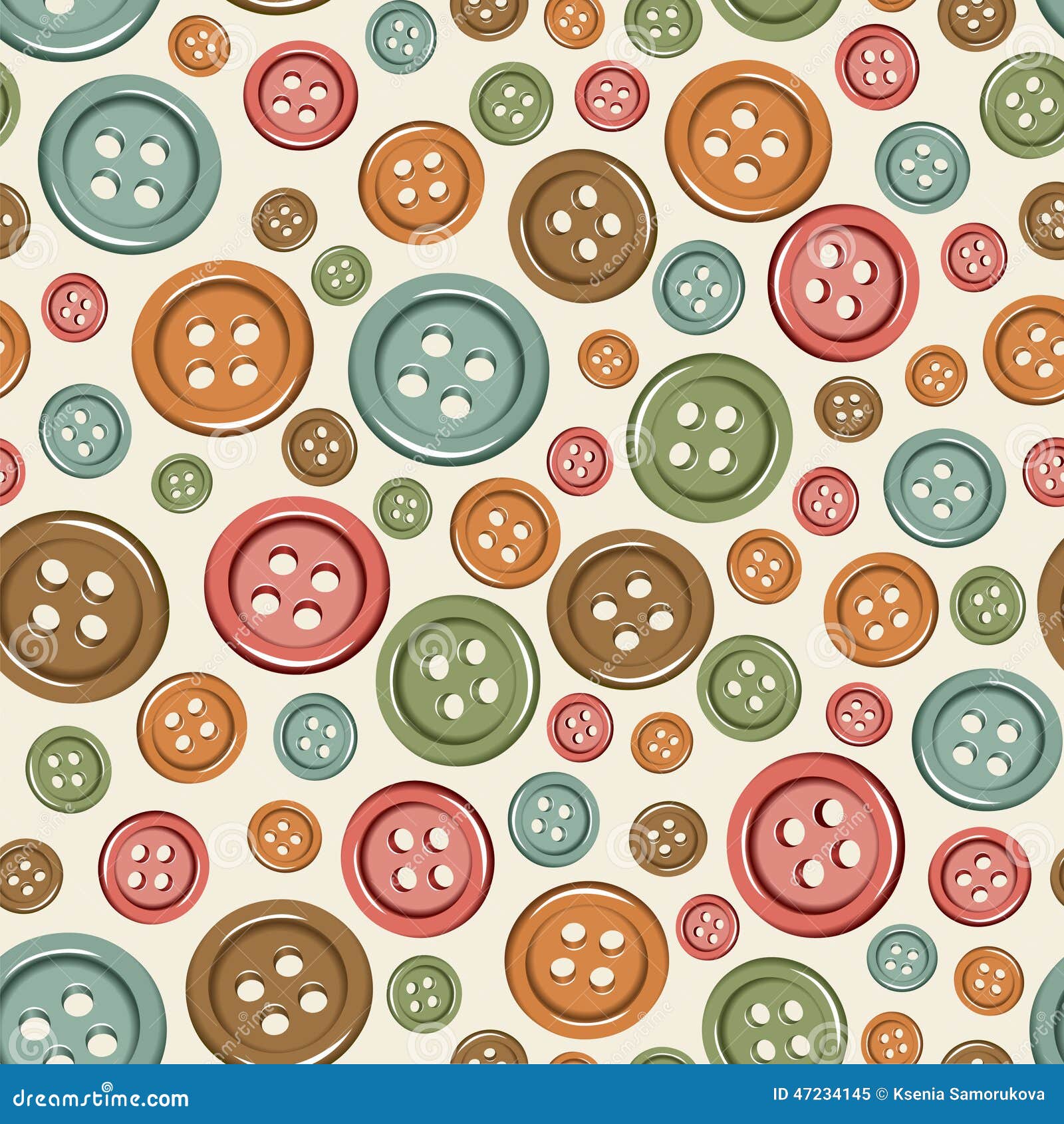Seamless Pattern of Colored Buttons Stock Vector - Illustration of ...
