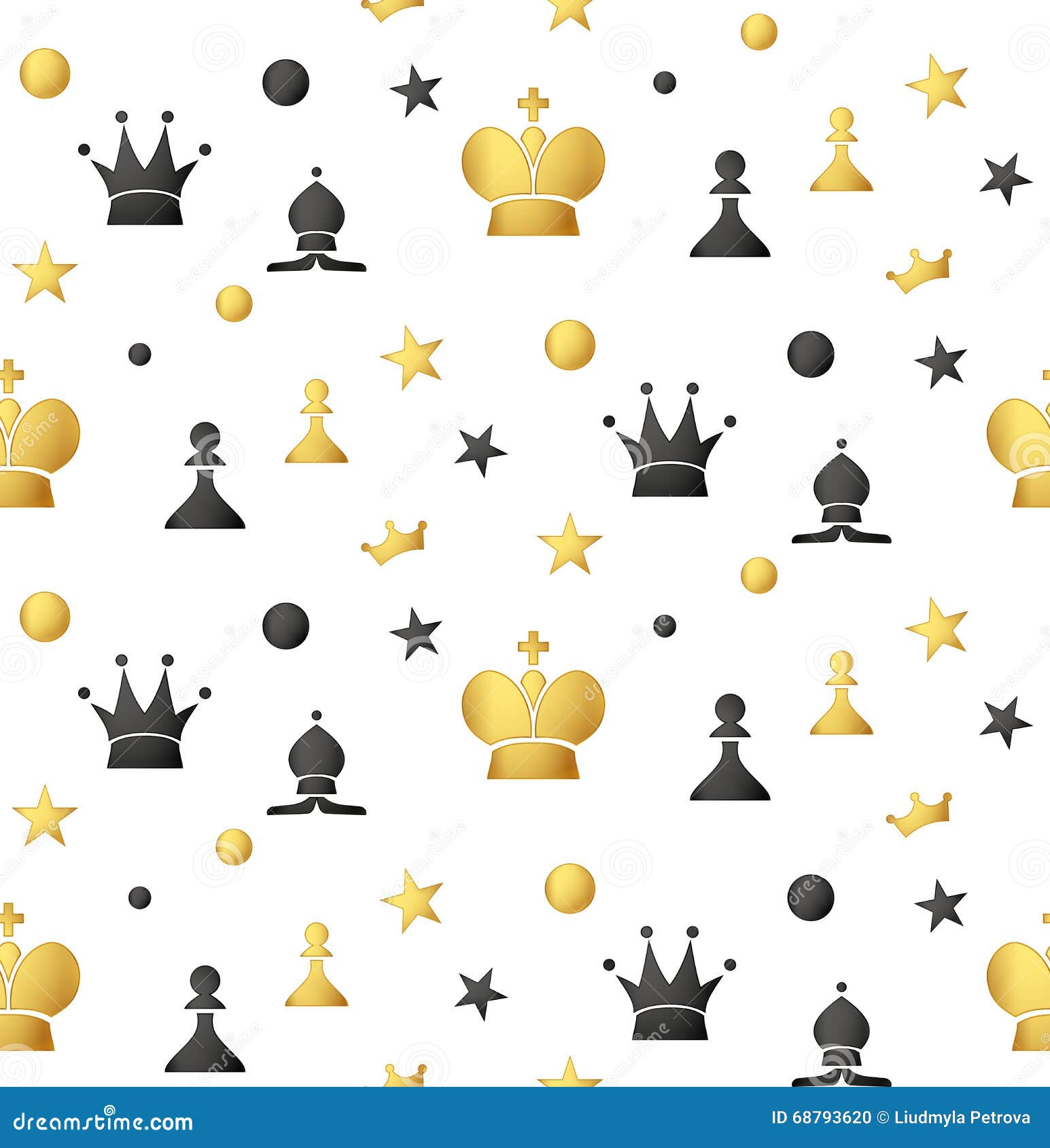 Seamless Pattern of Colored Chess Pieces on a White Background Stock ...