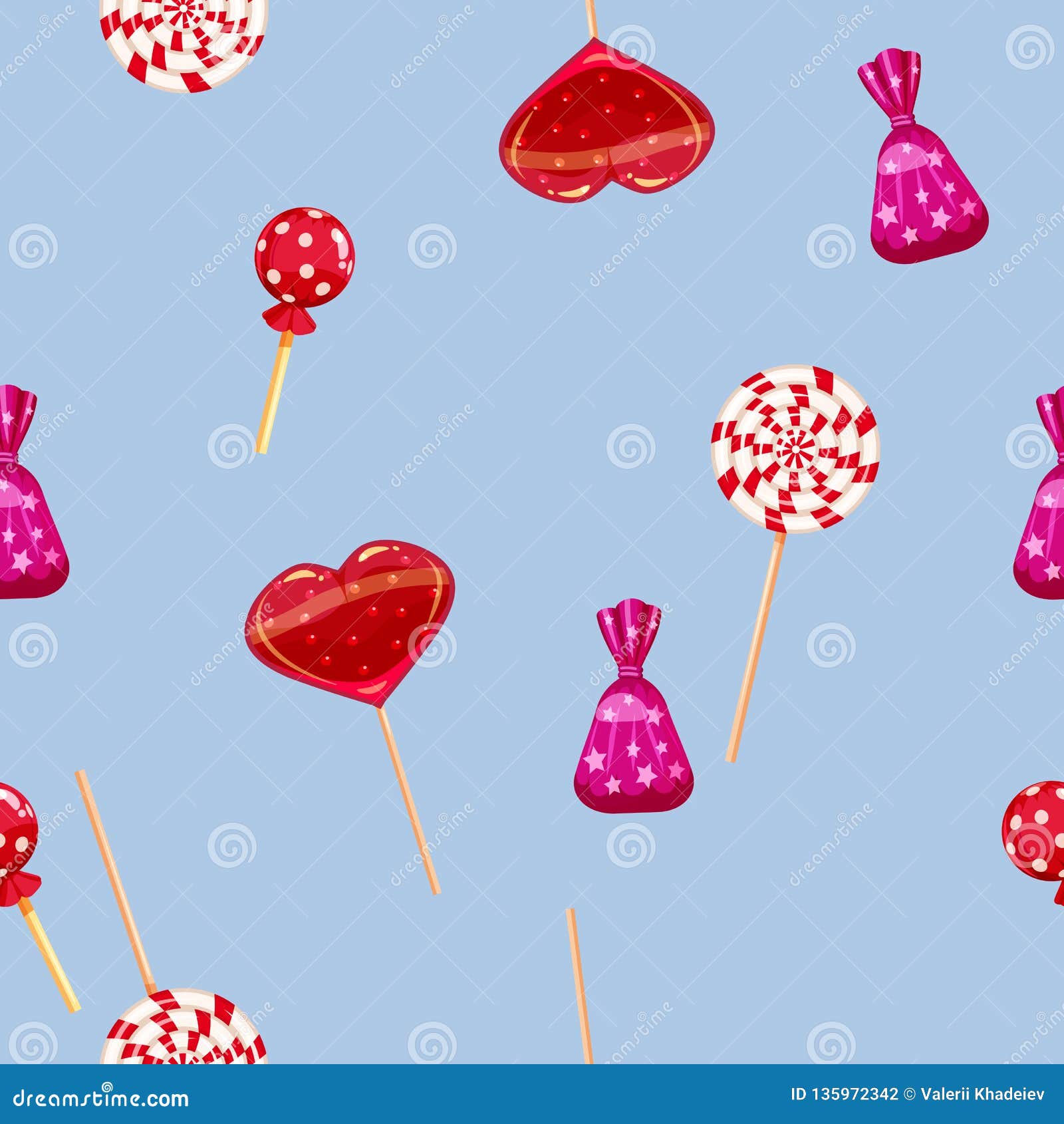 Seamless Pattern of Colored Chocolates in a Pack, Swirl Caramel ...