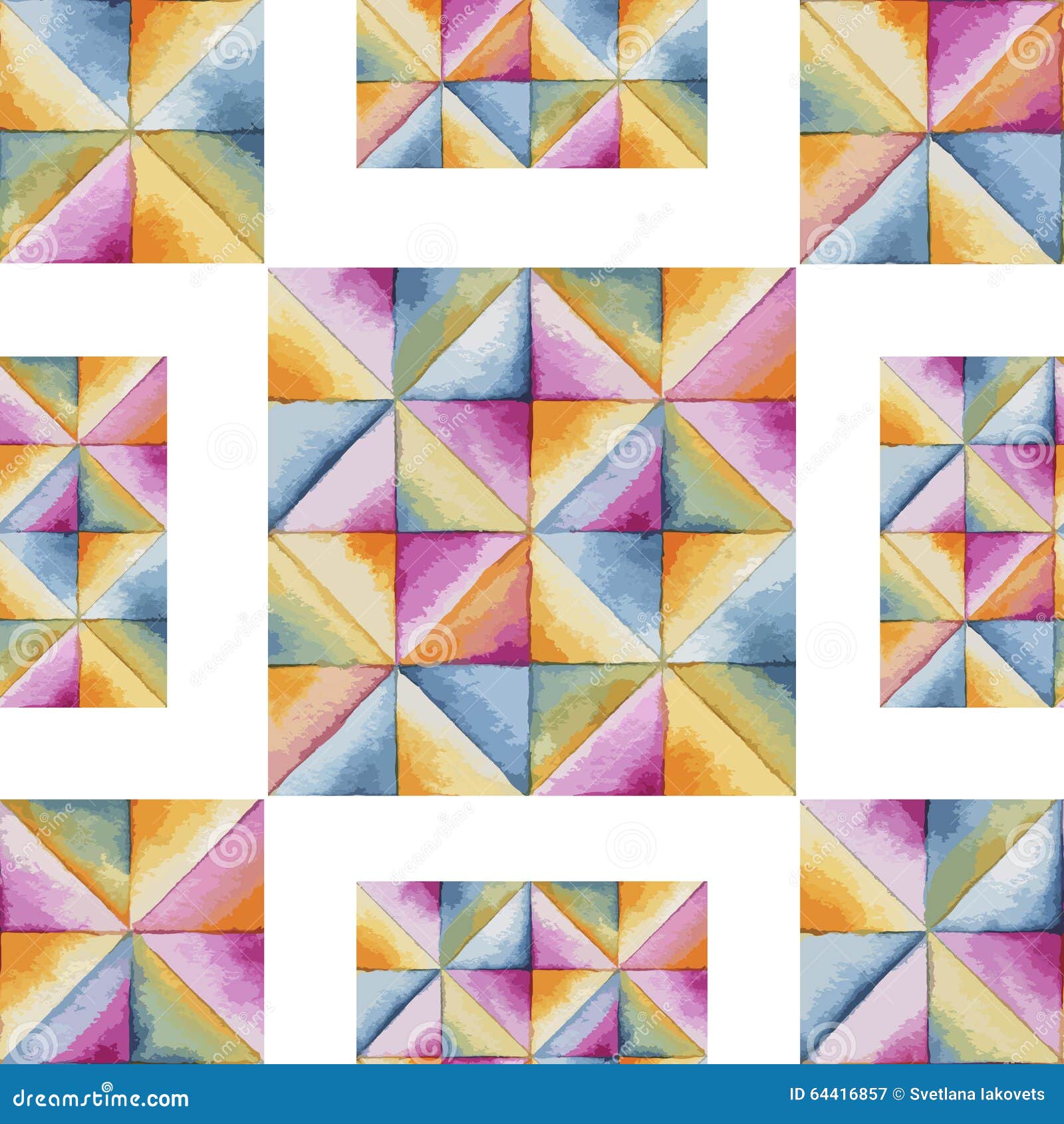 Seamless Pattern of Colored Geometric Shapes Stock Vector ...