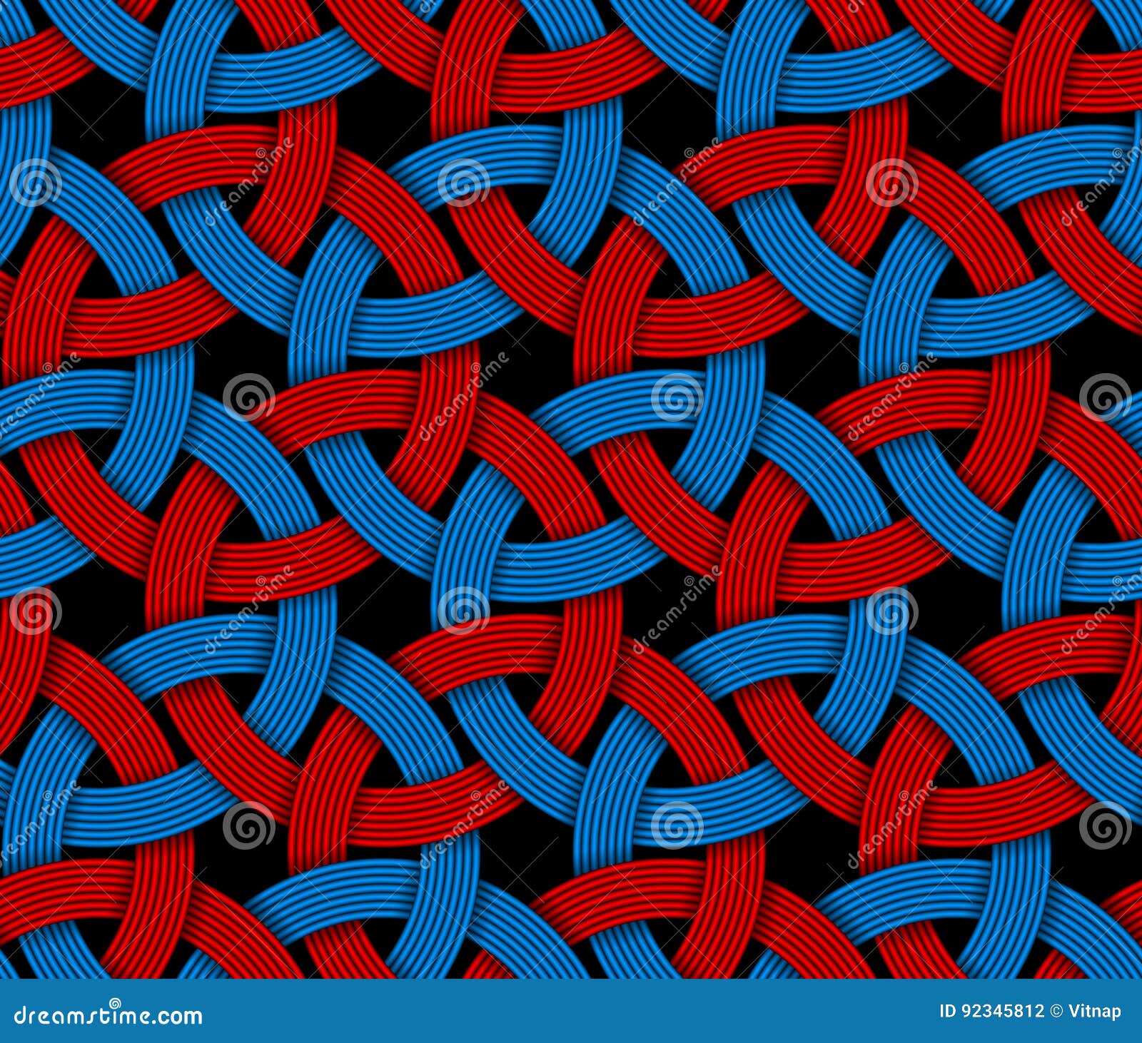 Seamless Pattern of Colored Interlaced Fiber. Vector Illustration Stock ...