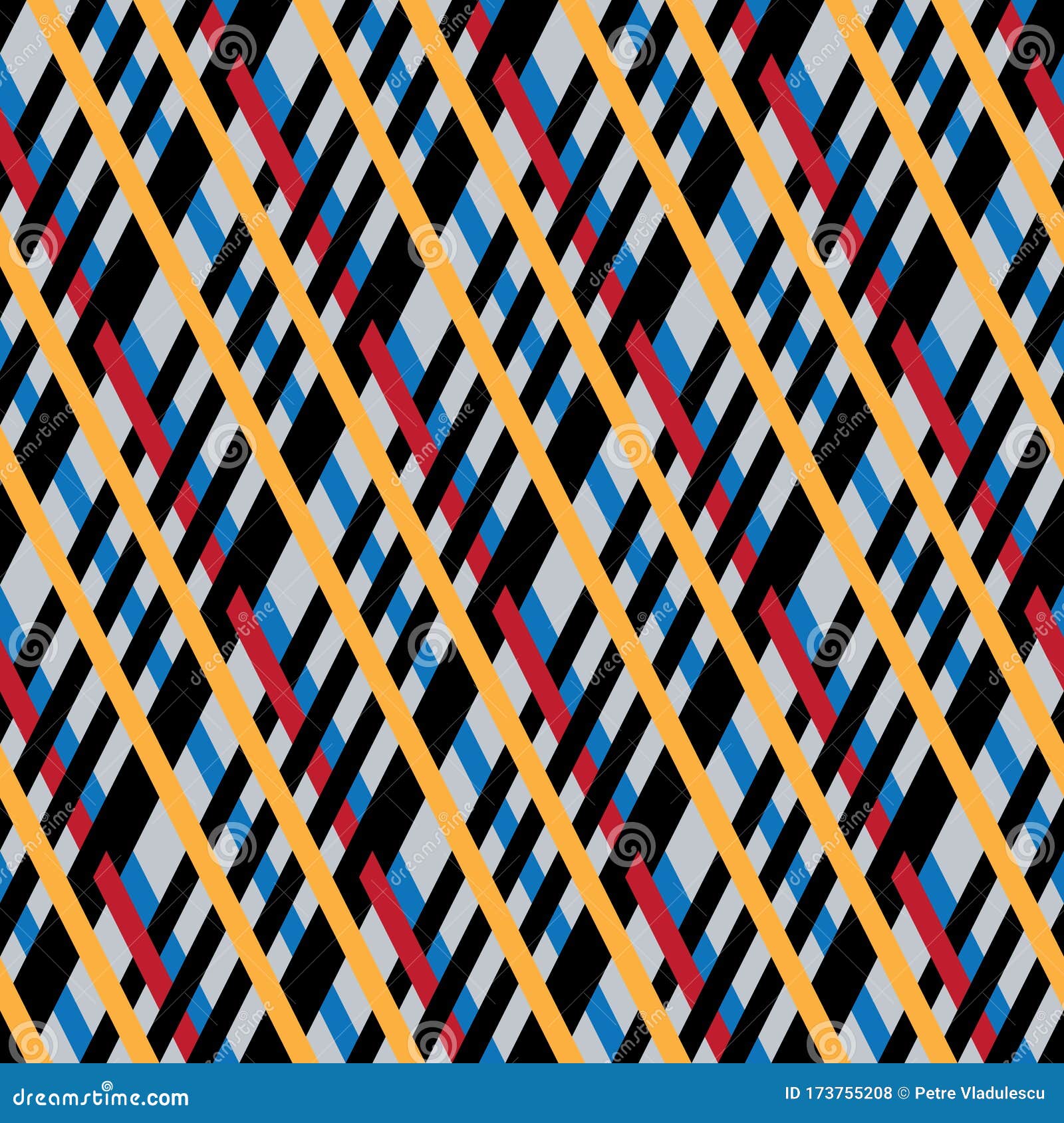 Seamless Pattern with Colored Intersecting Bands, Modern Stylish Image ...