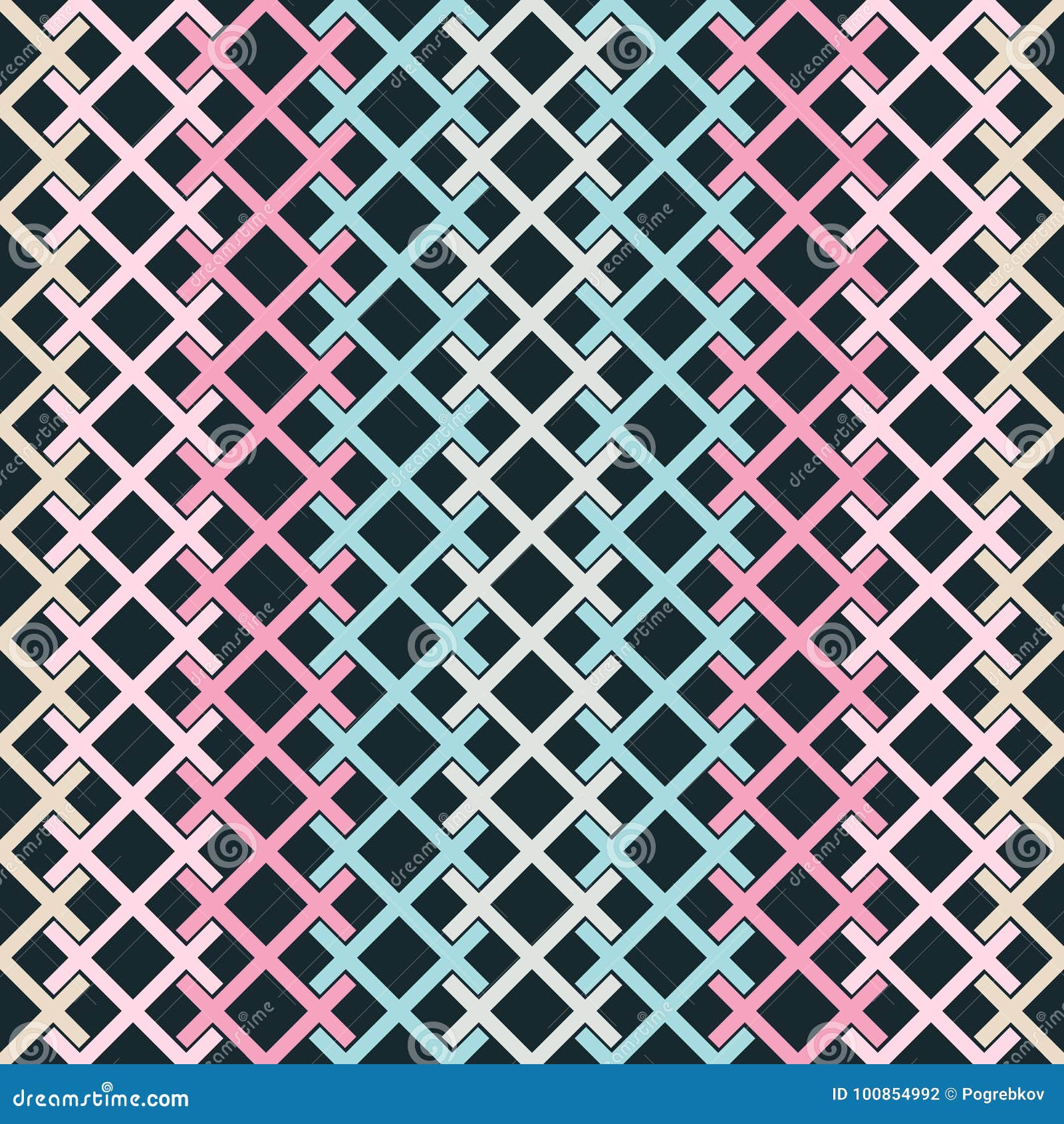 Seamless Pattern Of Colored Intersecting Segments Stock Vector
