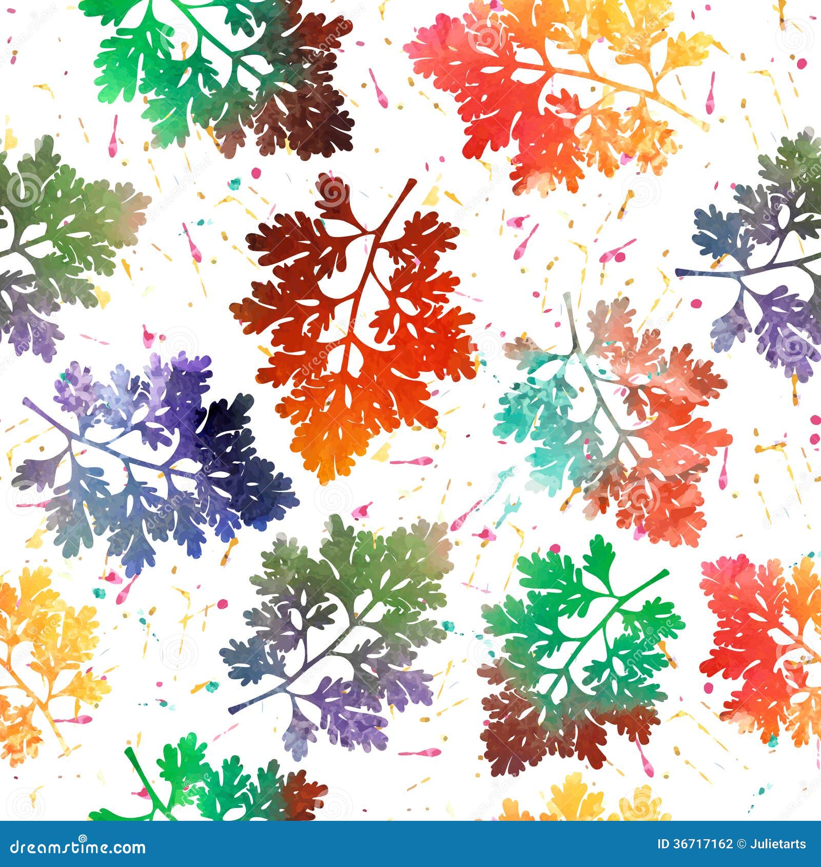 Seamless Pattern with Colored Leaves. Vector. Stock Vector ...