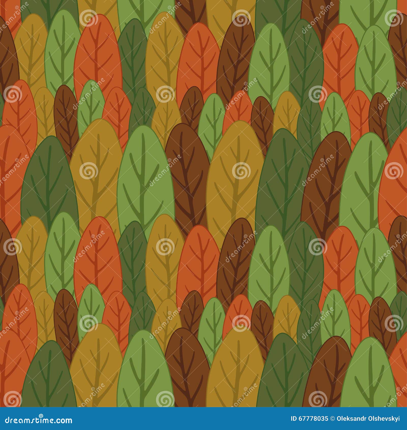Seamless Pattern of Colored Leaves Stock Vector - Illustration of ...
