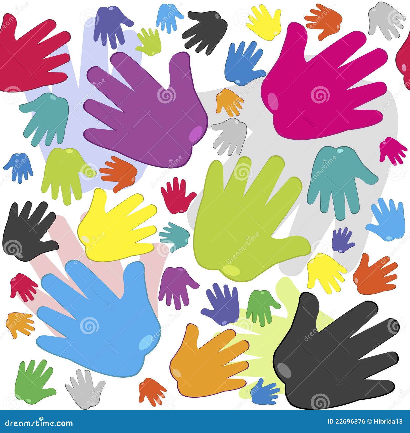 Seamless Pattern with Colored Palms Stock Illustration - Illustration ...