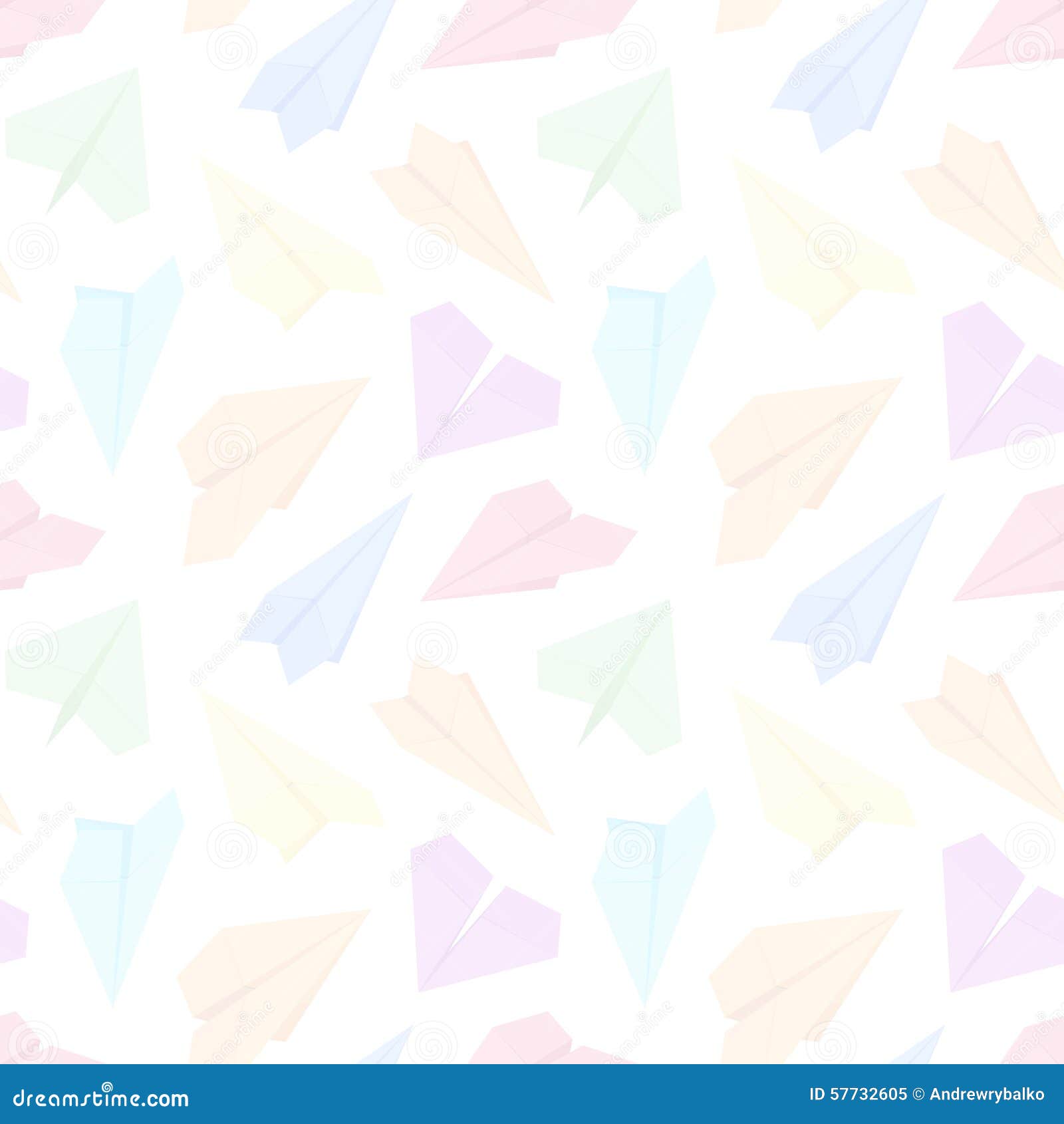Seamless Pattern with Colored Paper Planes Stock Vector - Illustration ...