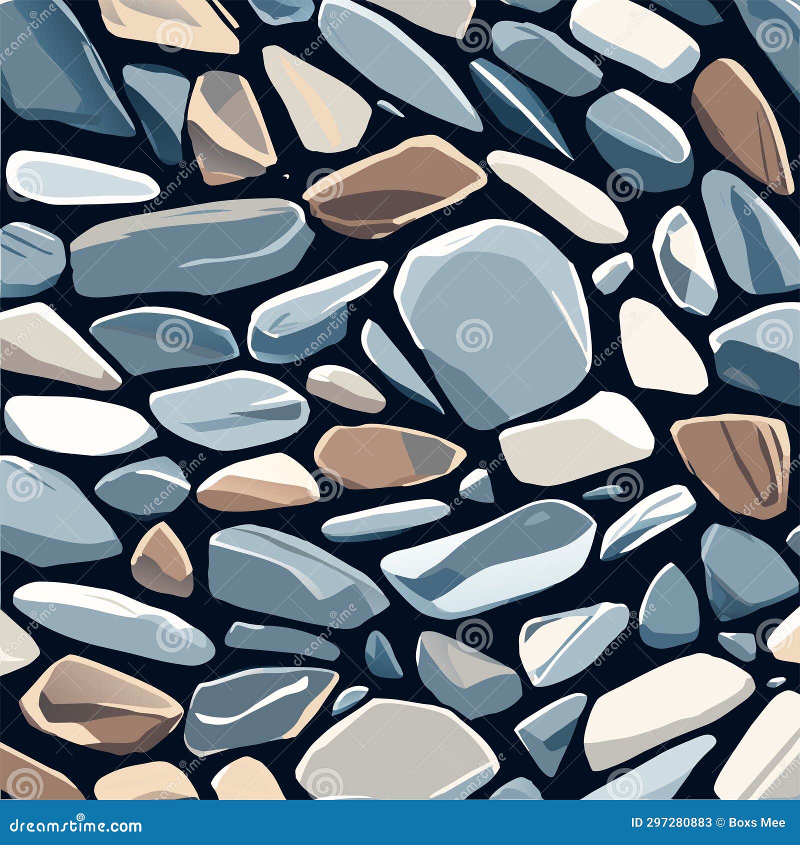 Seamless Pattern of Colored Pebbles. Vector Illustration Stock Vector ...