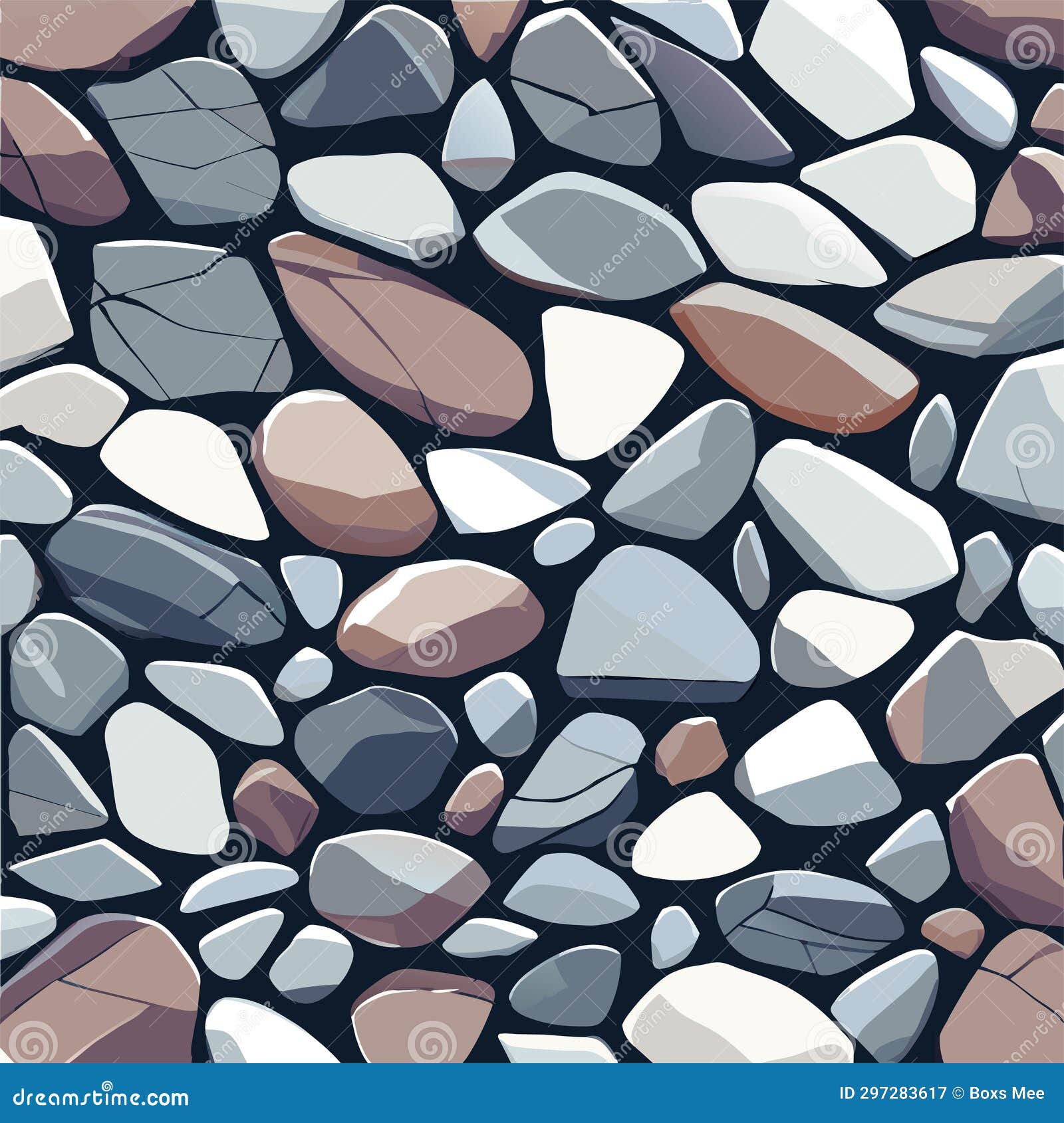 Seamless Pattern of Colored Pebbles. Vector Illustration Stock Vector ...