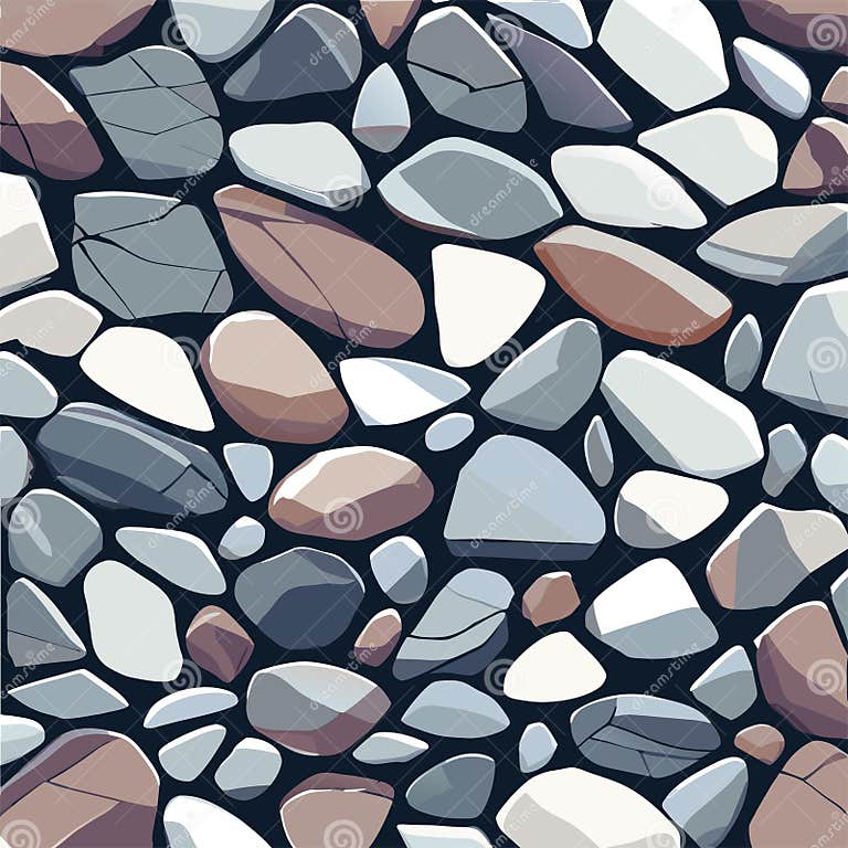Seamless Pattern of Colored Pebbles. Vector Illustration Stock Vector ...