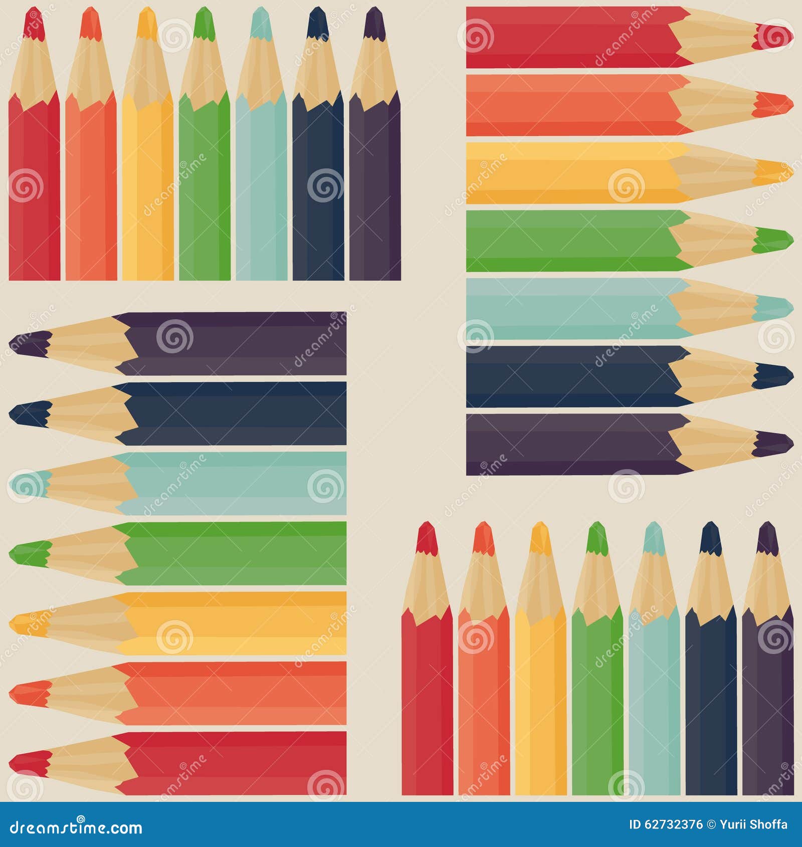 Seamless Pattern with Colored Pencils. Stock Illustration ...