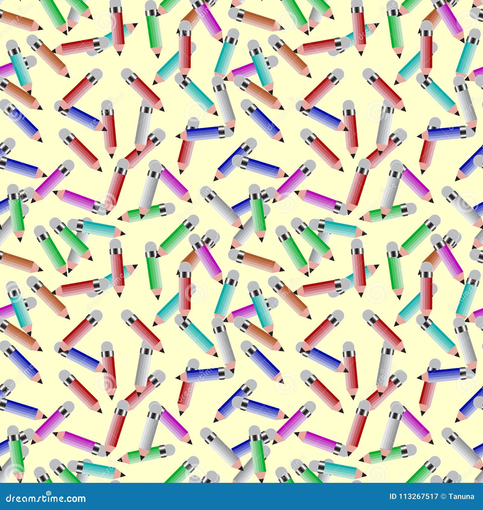 Seamless Pattern of Colored Pencils Stock Vector - Illustration of ...