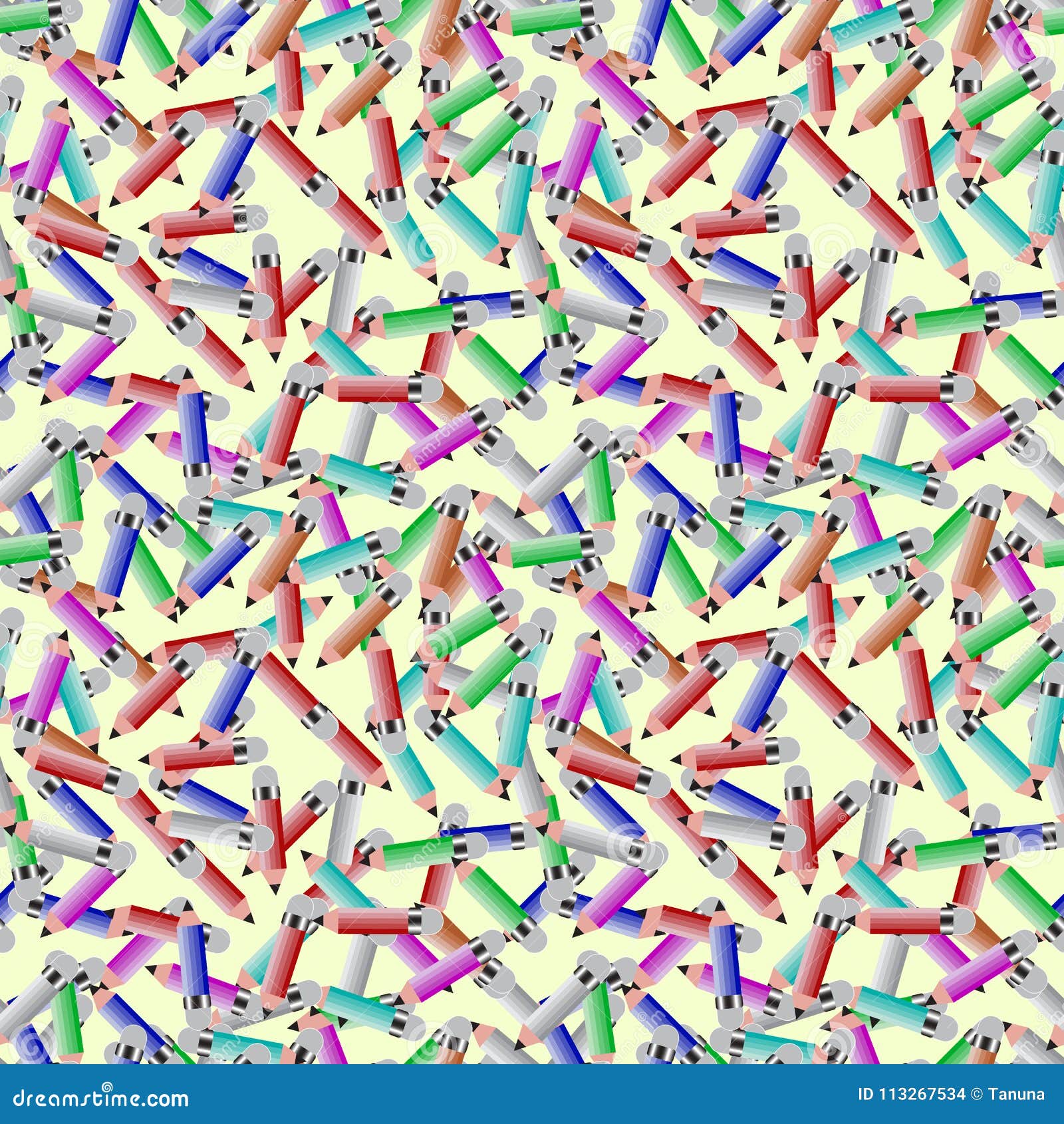 Seamless Pattern Of Colored Pencils Stock Vector - Illustration of ...