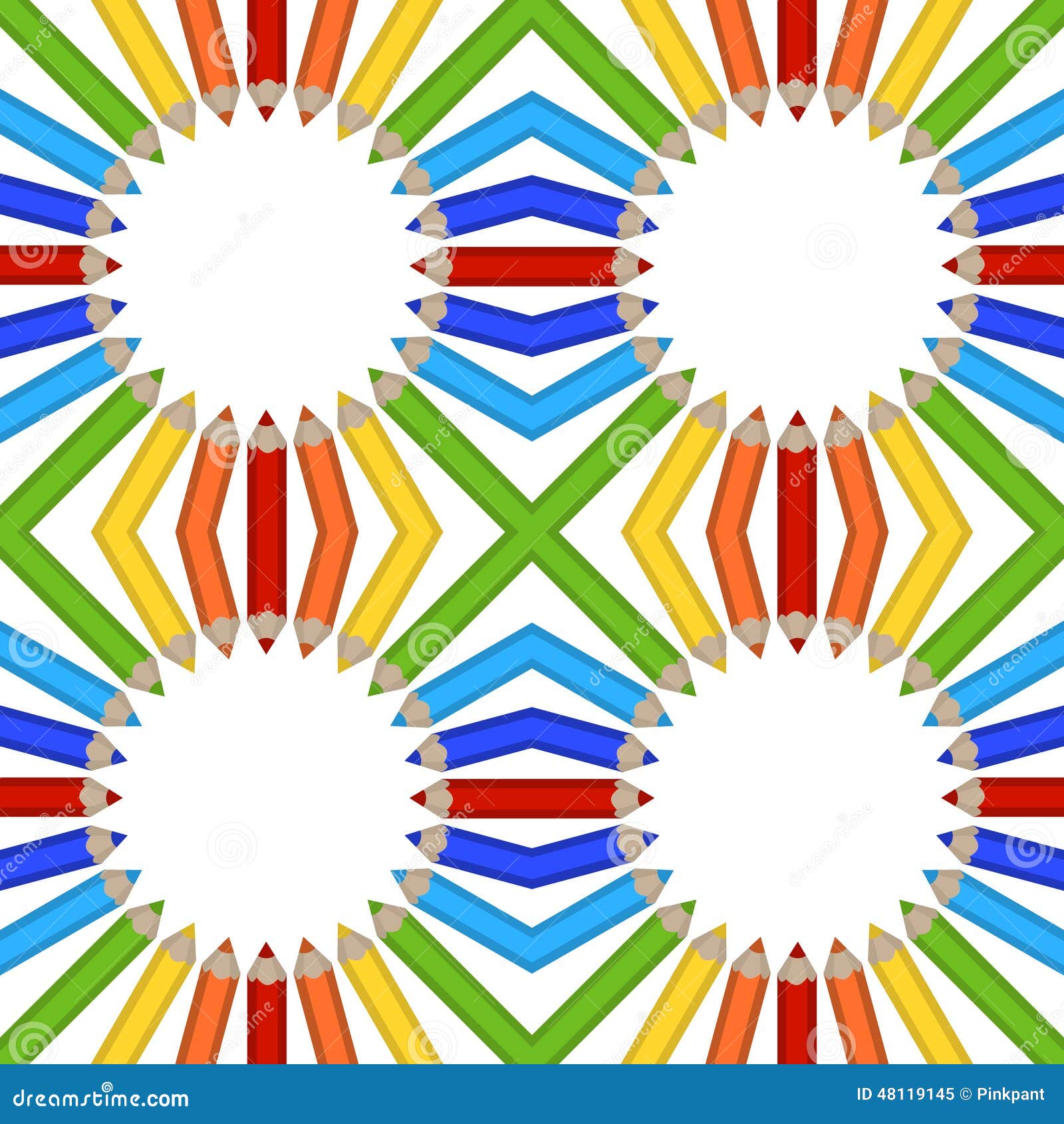 Seamless Pattern of Colored Pencils Stock Illustration - Illustration ...