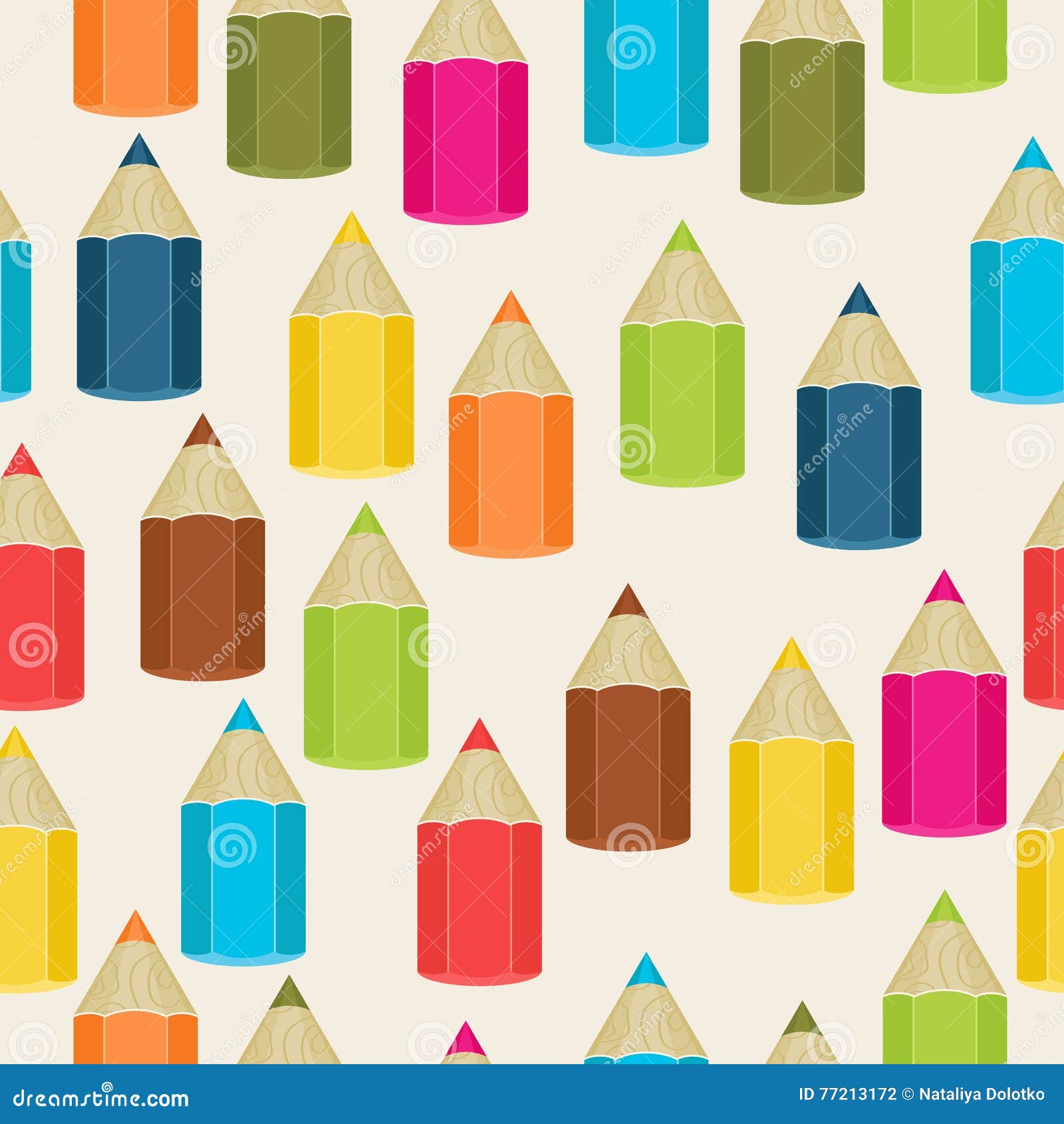 Seamless Pattern Colored Pencils Stock Vector - Illustration of items ...