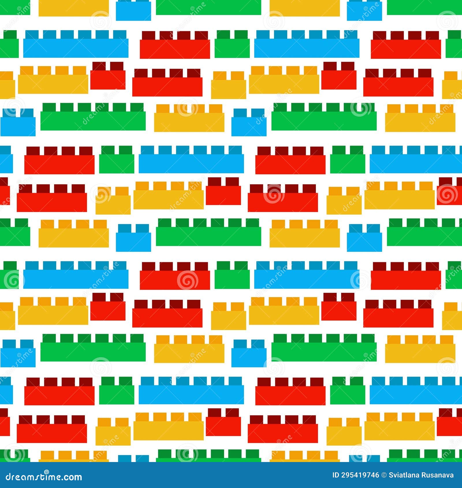 Seamless Pattern of Colored Plastic Side View. Flat Vector Illustration ...