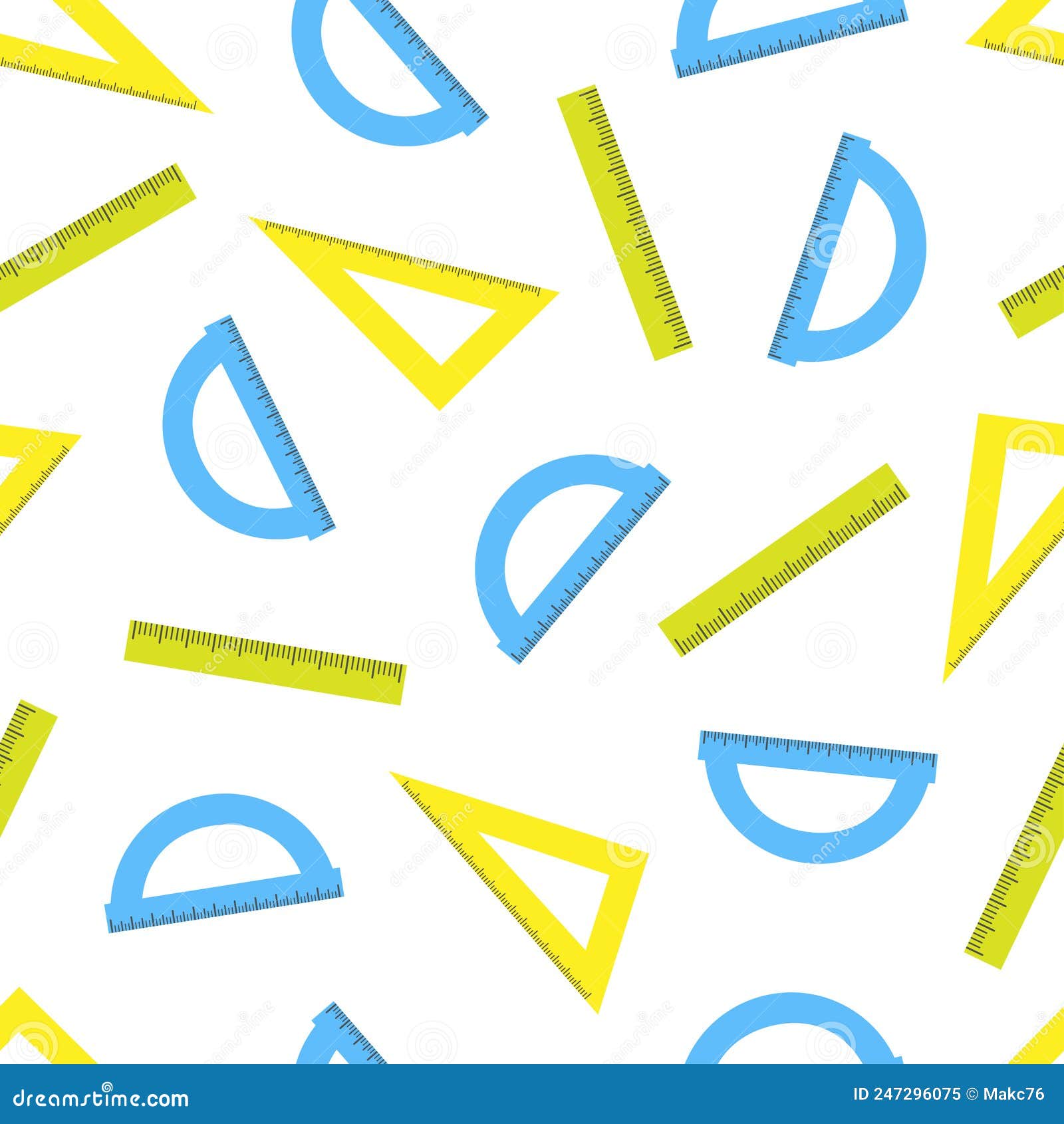 Seamless Pattern with Colored Rulers, Vector Illustration Stock Vector ...