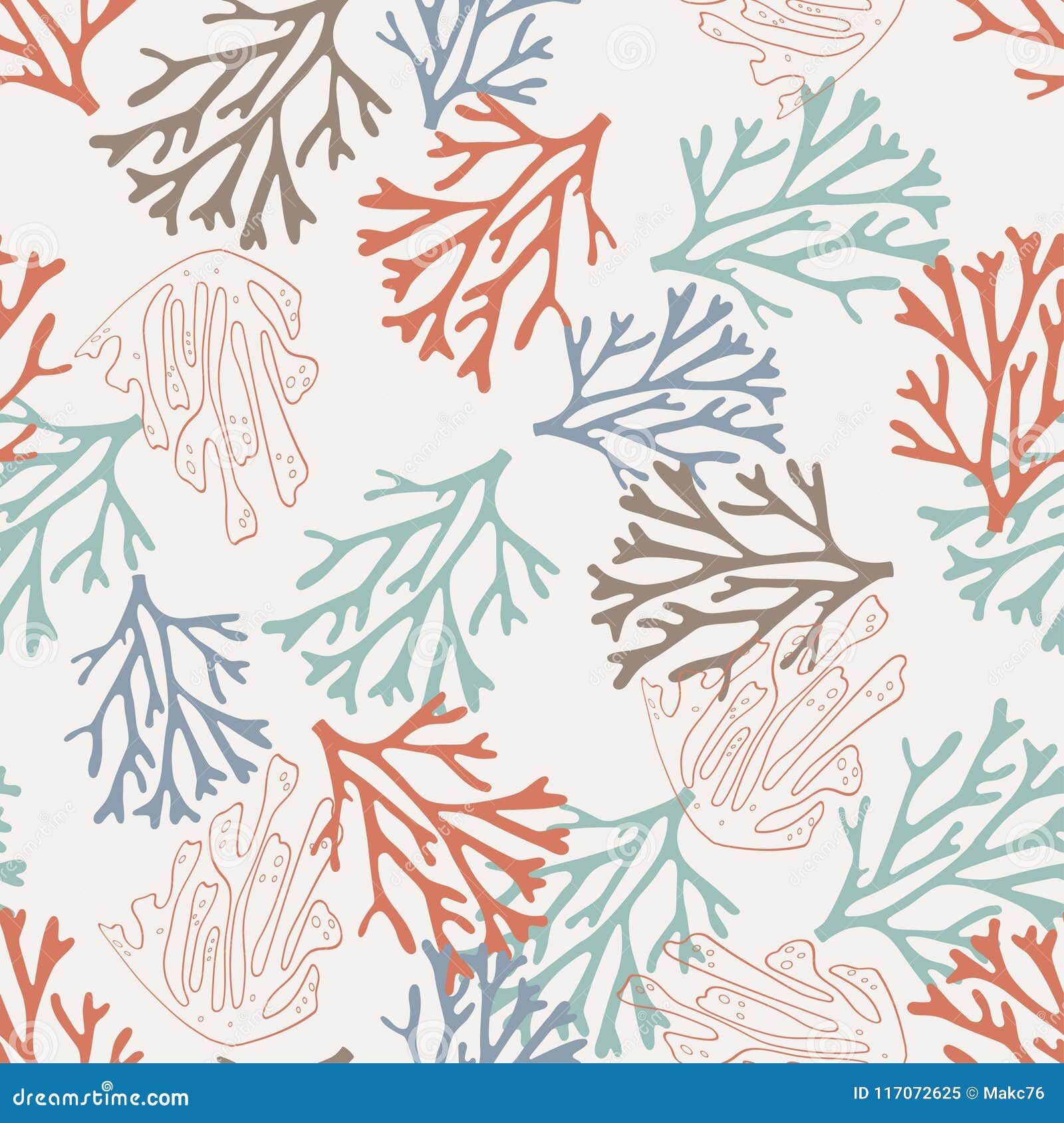 Pattern with coral stock vector. Illustration of background - 117072625