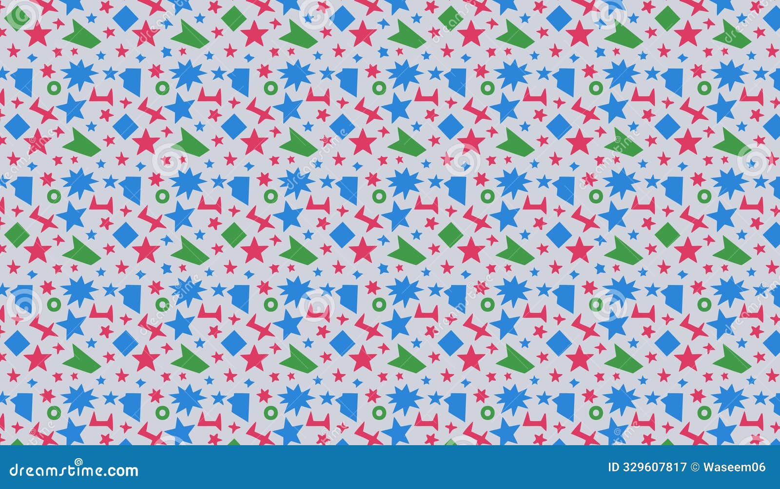 Seamless Pattern with Colored Stars and Confetti. Vector Illustration ...