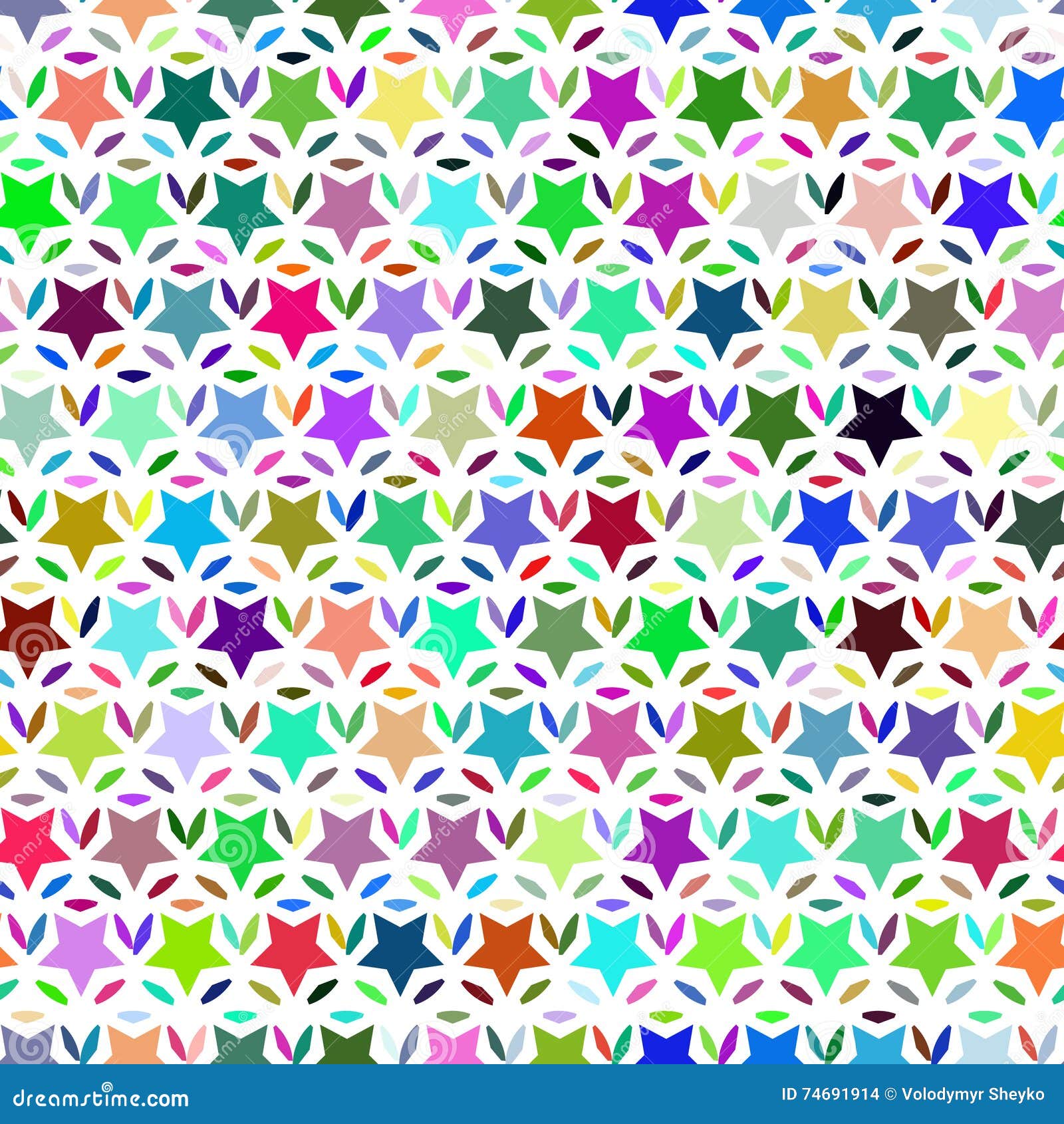 Seamless Pattern of Colored Stars.Vector Illustration. Stock Vector ...