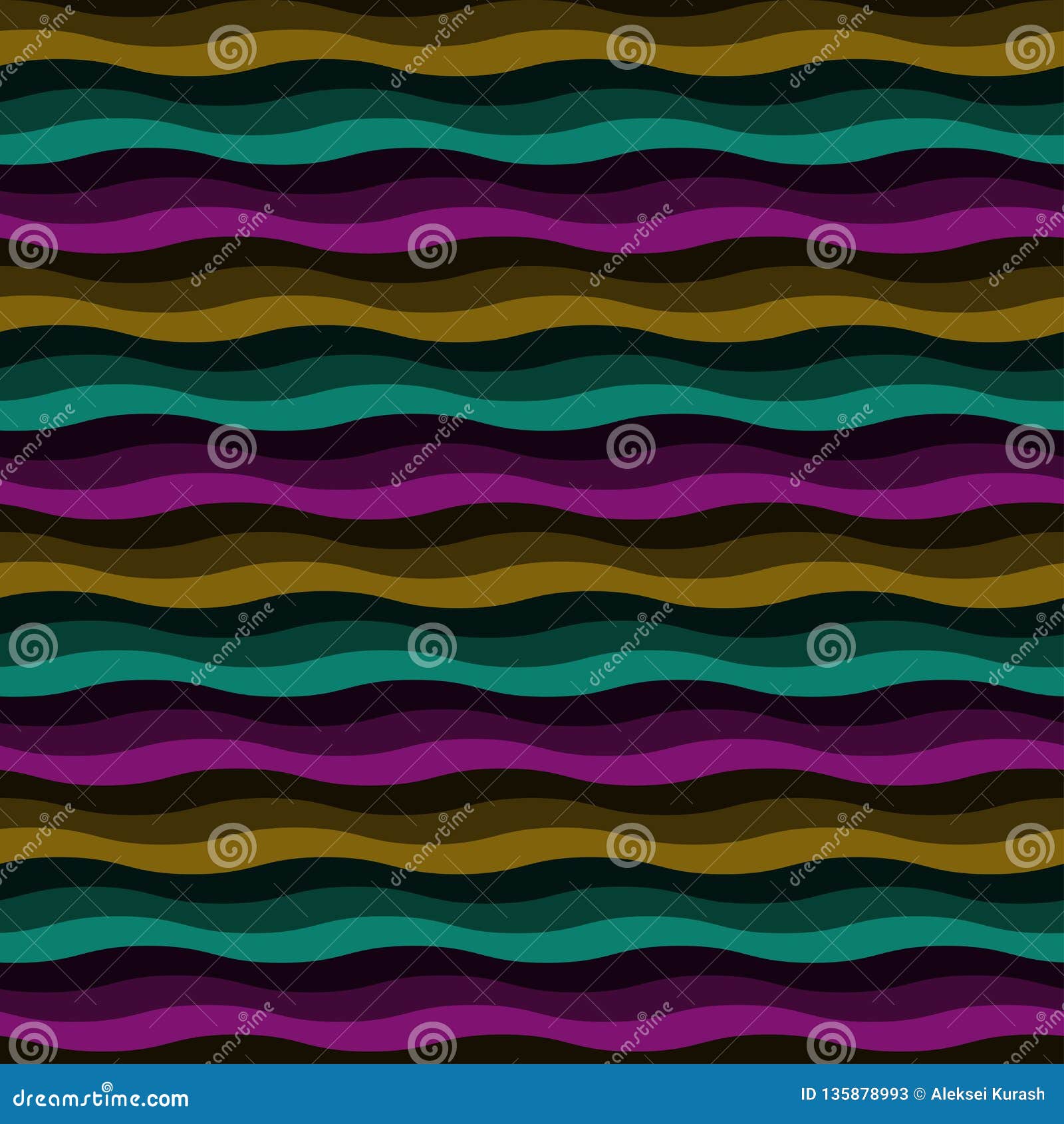 Seamless Pattern of Colored Waves Stock Vector - Illustration of fabric ...