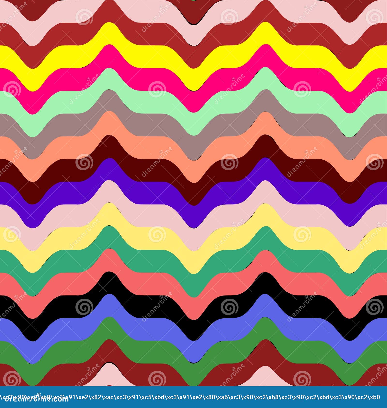 Seamless Pattern with Colored Wavy Stripes Stock Illustration ...