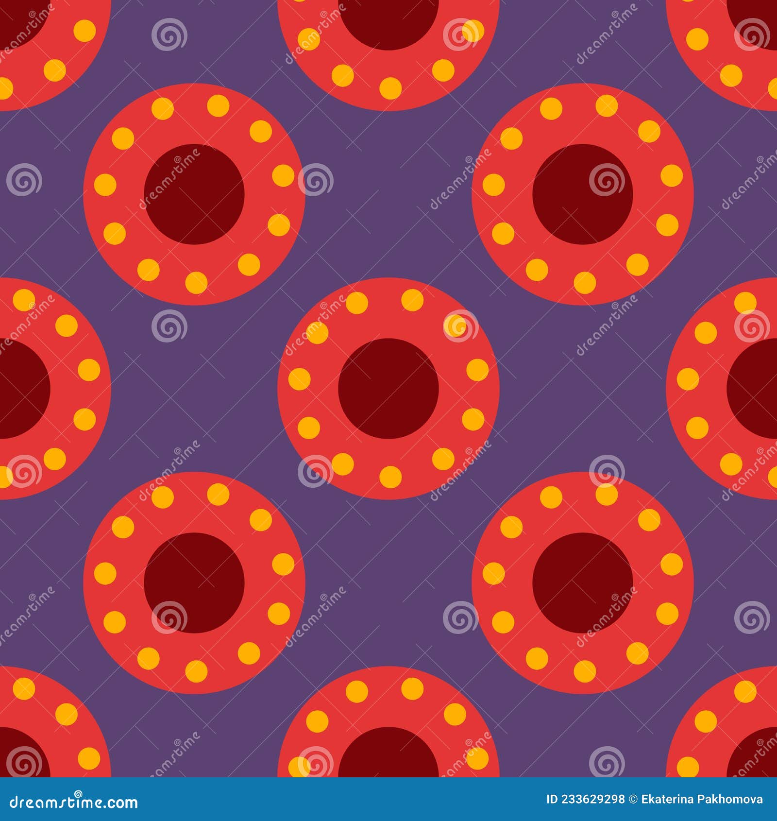 Colorful Abstract Round Geo Seamless Pattern. Stock Vector ...