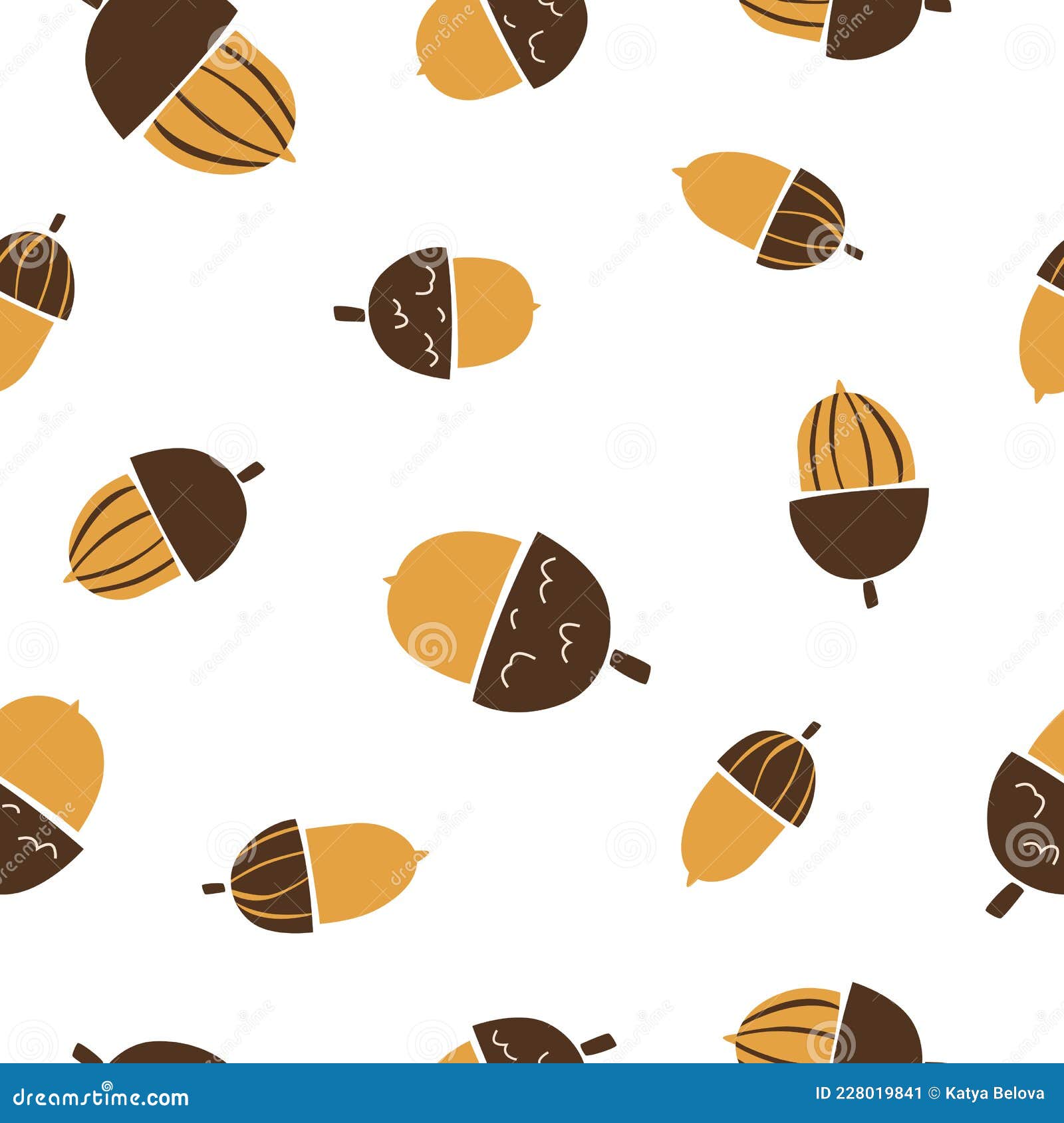 Seamless Pattern.Colorful Acorns White Background Stock Vector ...