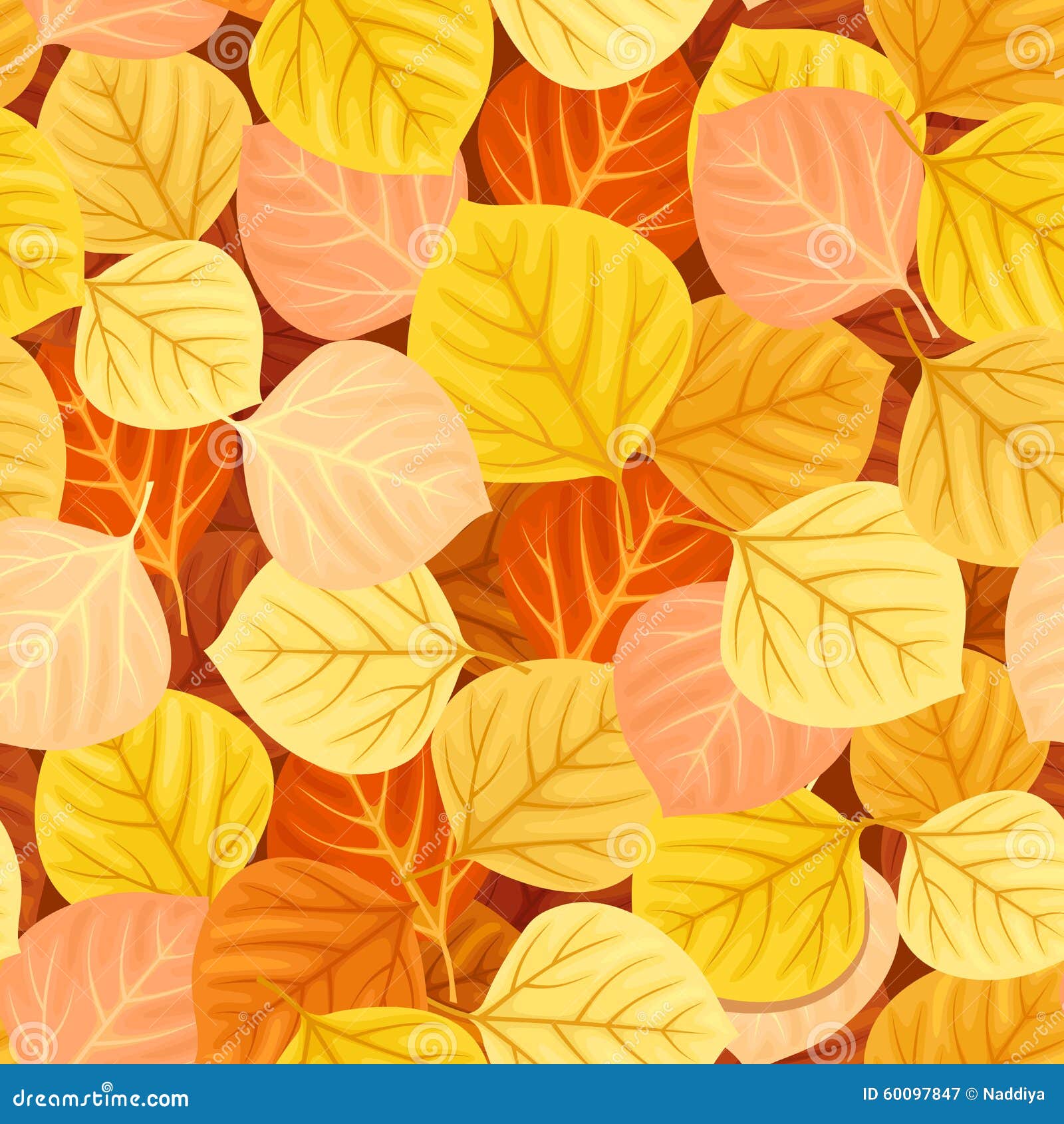Seamless Pattern with Colorful Autumn Leaves. Vector Illustration ...
