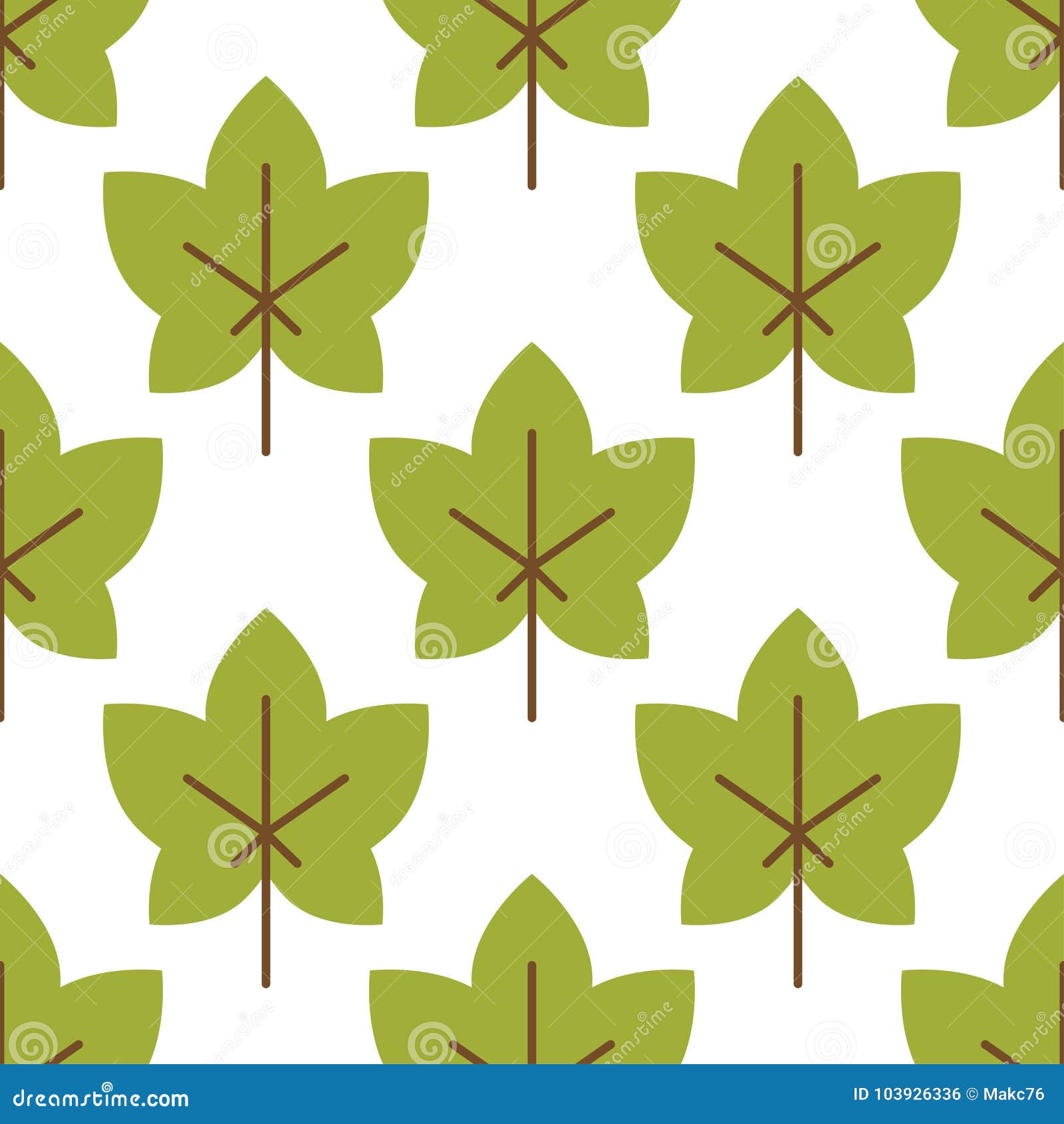 Seamless Stylized Leaf Pattern. Stock Vector - Illustration of element ...