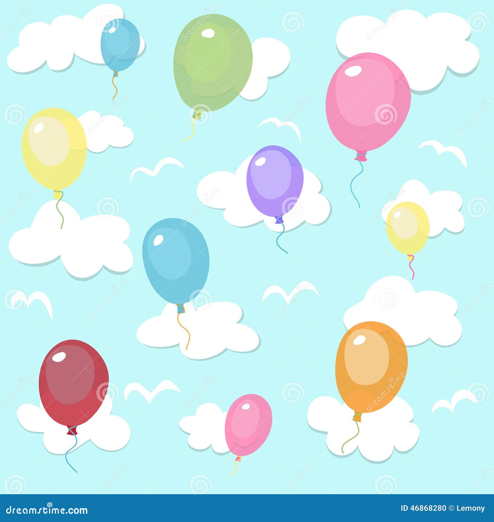 Seamless Pattern with Colorful Balloons Stock Vector - Illustration of ...