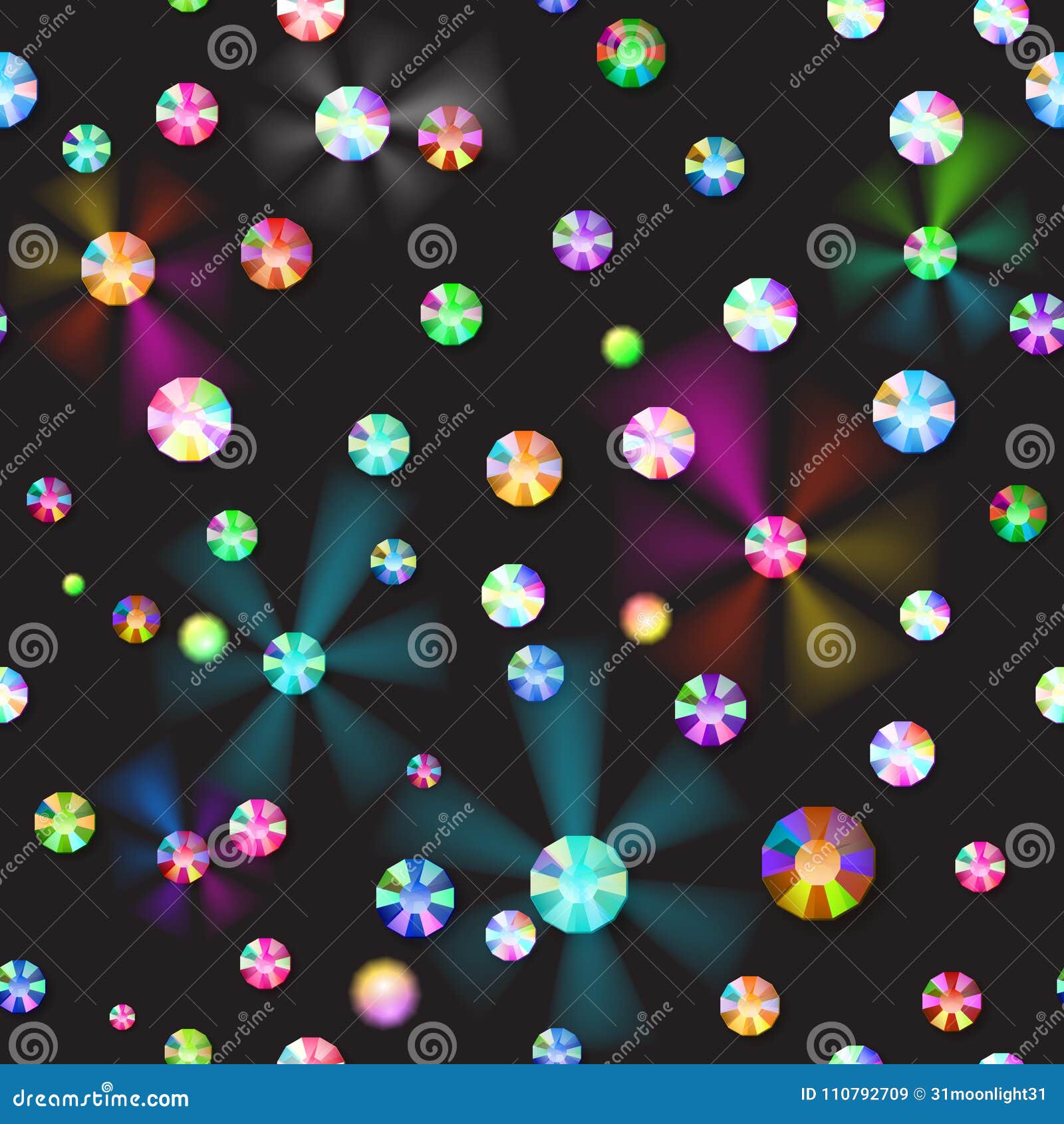 Seamless Pattern of Rhinestones Stock Vector - Illustration of ...
