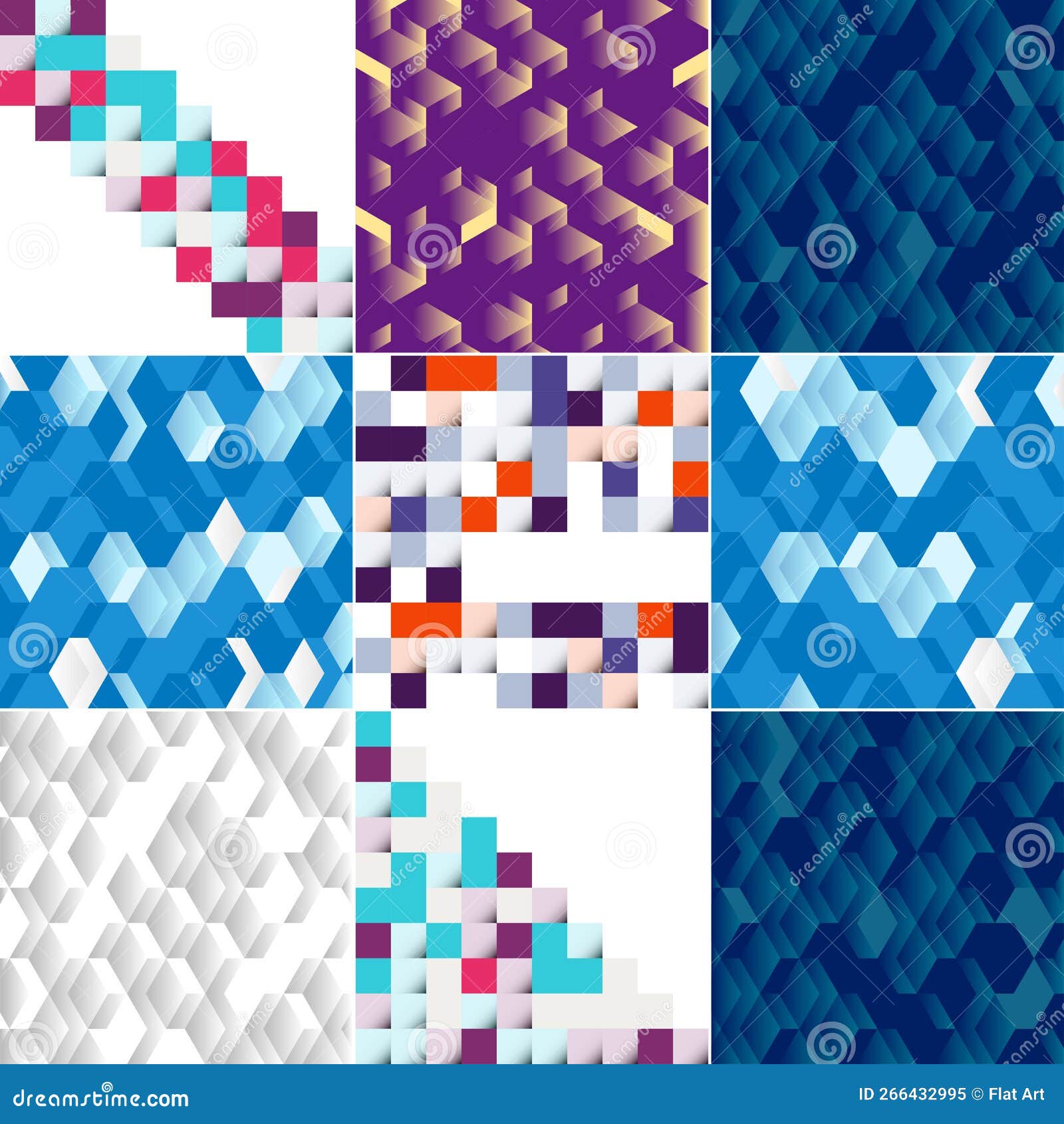 Seamless Pattern of Colorful Blocks with a Shadow Effect EPS10 Vector ...