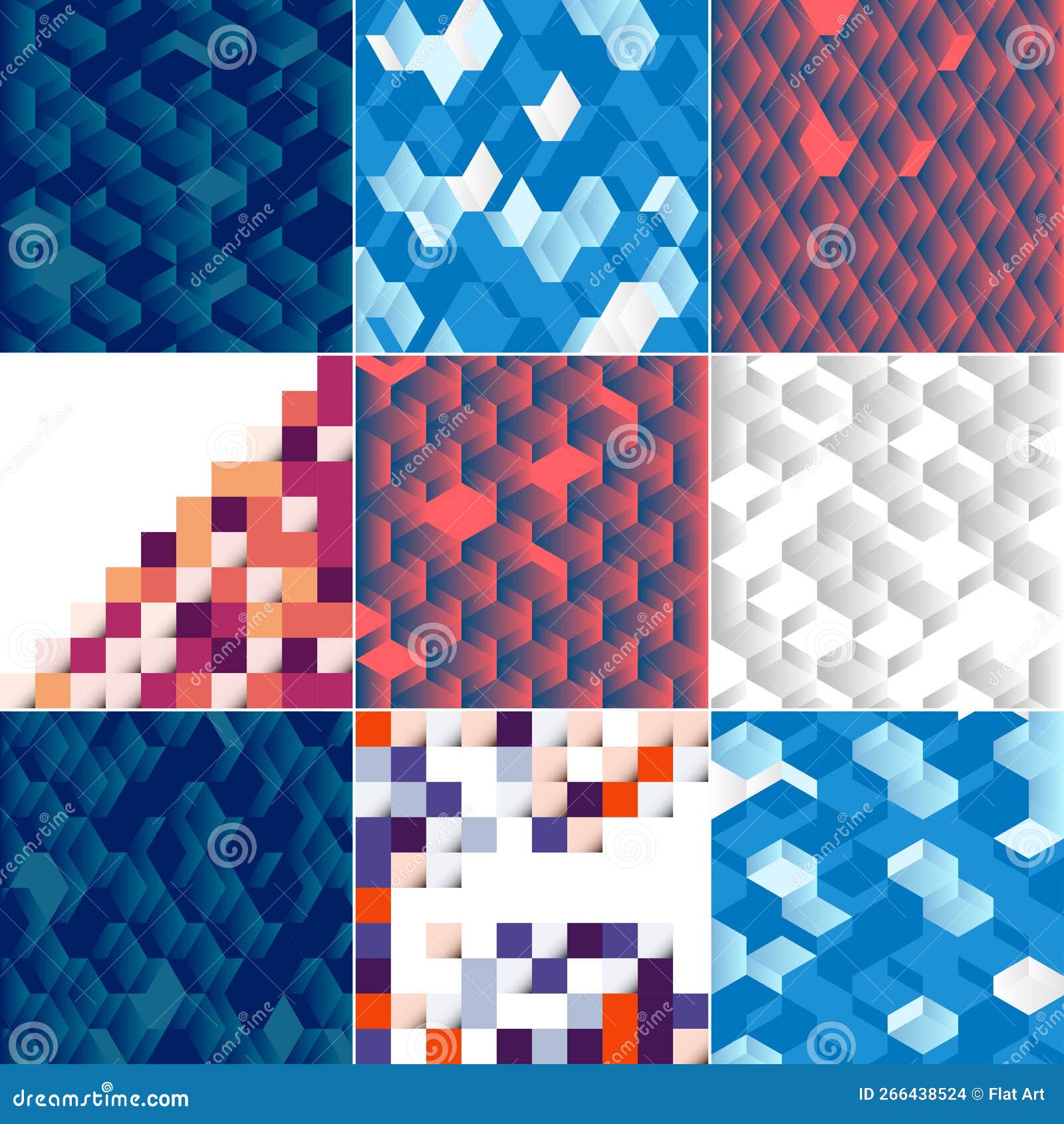 Seamless Pattern of Colorful Blocks with a Shadow Effect EPS10 Vector ...
