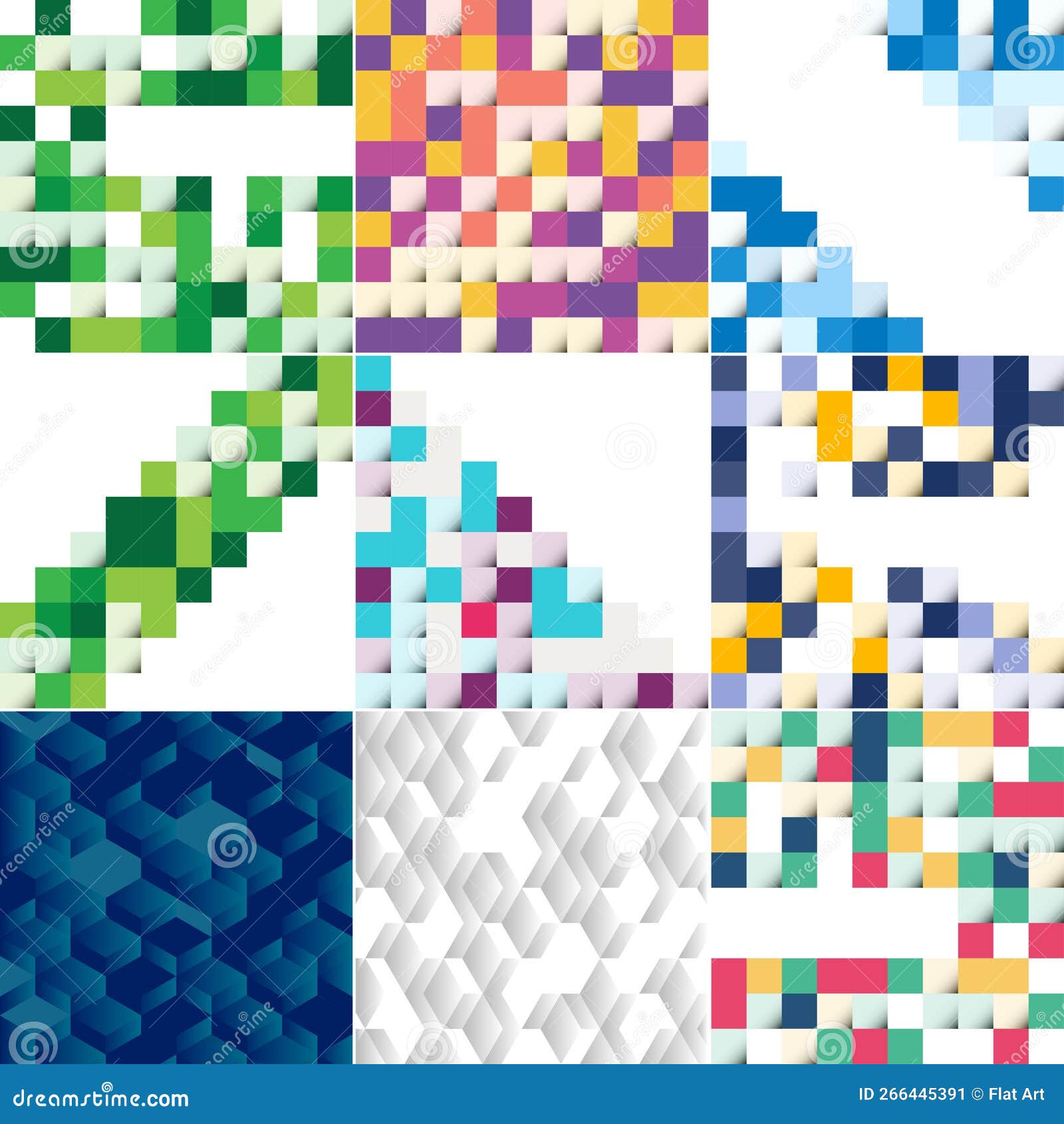 Seamless Pattern of Colorful Blocks with a Shadow Effect EPS10 Vector ...
