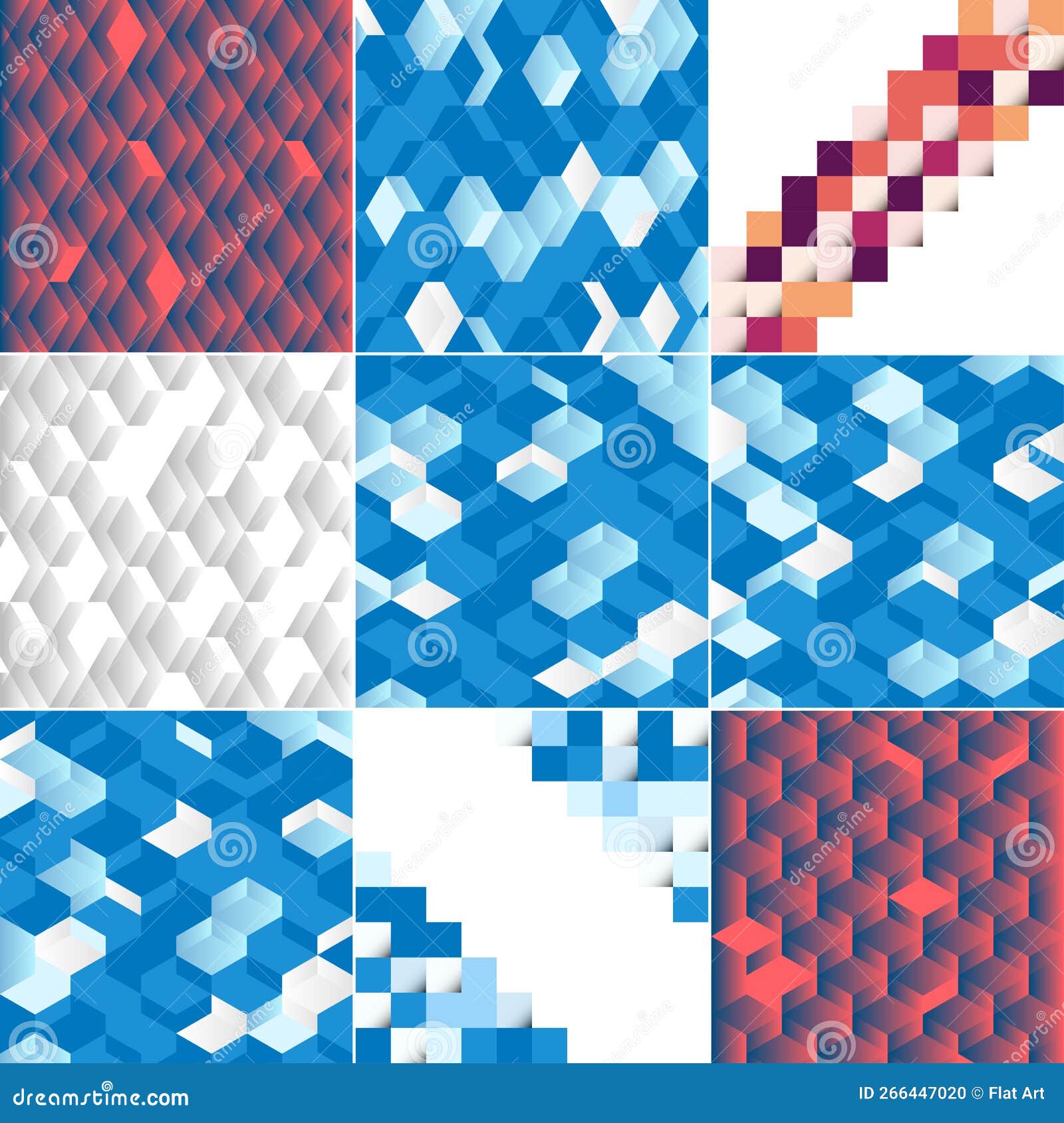 Seamless Pattern of Colorful Blocks with a Shadow Effect EPS10 Vector ...