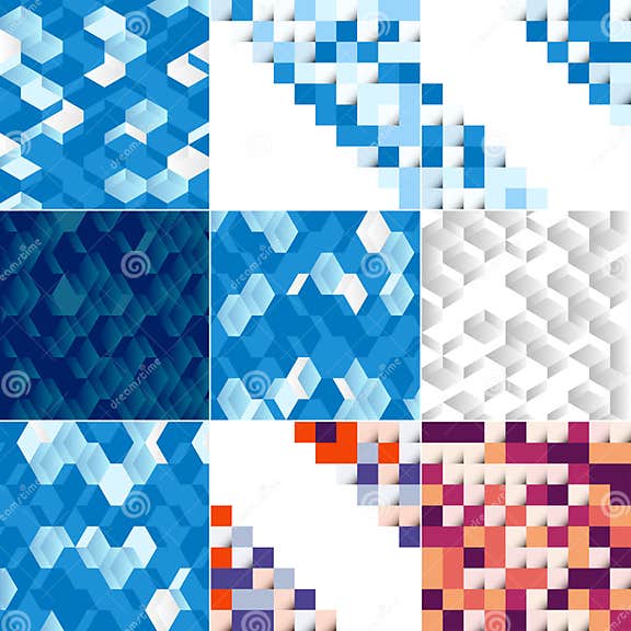 Seamless Pattern of Colorful Blocks with a Shadow Effect and a Gradient ...