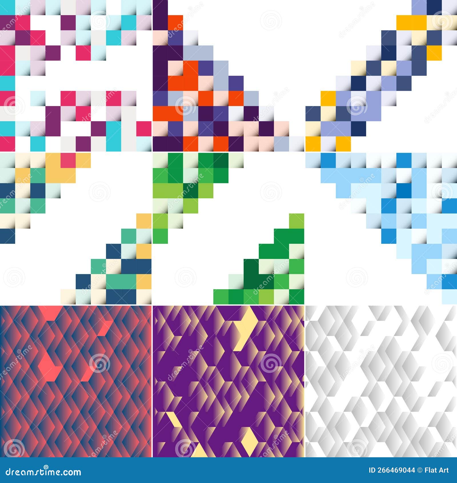 Seamless Pattern of Colorful Blocks with a Shadow Effect and a Gradient ...