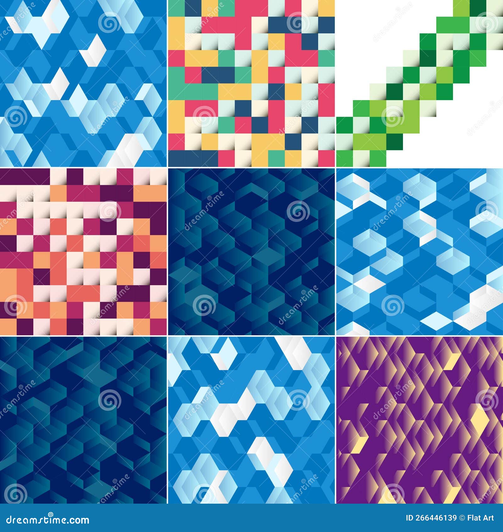Seamless Pattern of Colorful Blocks with Shadow Eps10 Vector Format ...