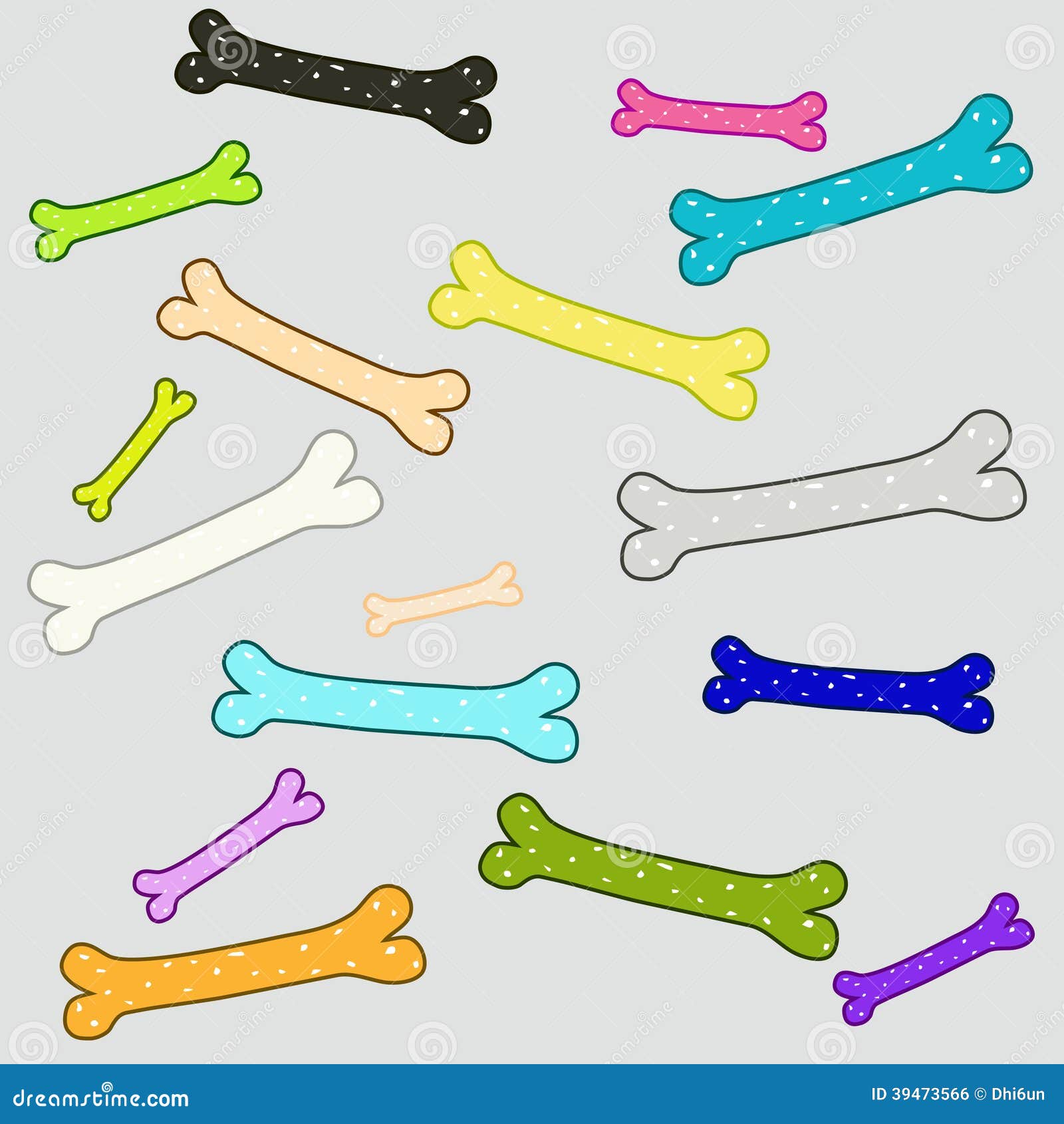 Seamless Pattern from Colorful Bones on Gray Backround. Stock Vector ...