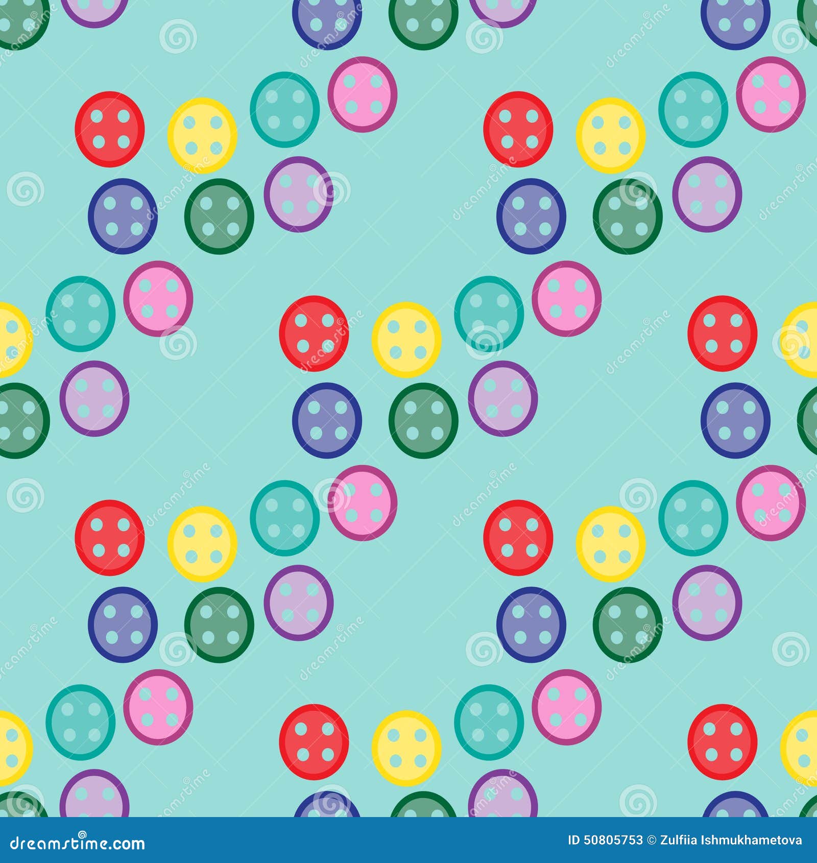 Seamless Pattern with Colorful Buttons Stock Vector - Illustration of ...