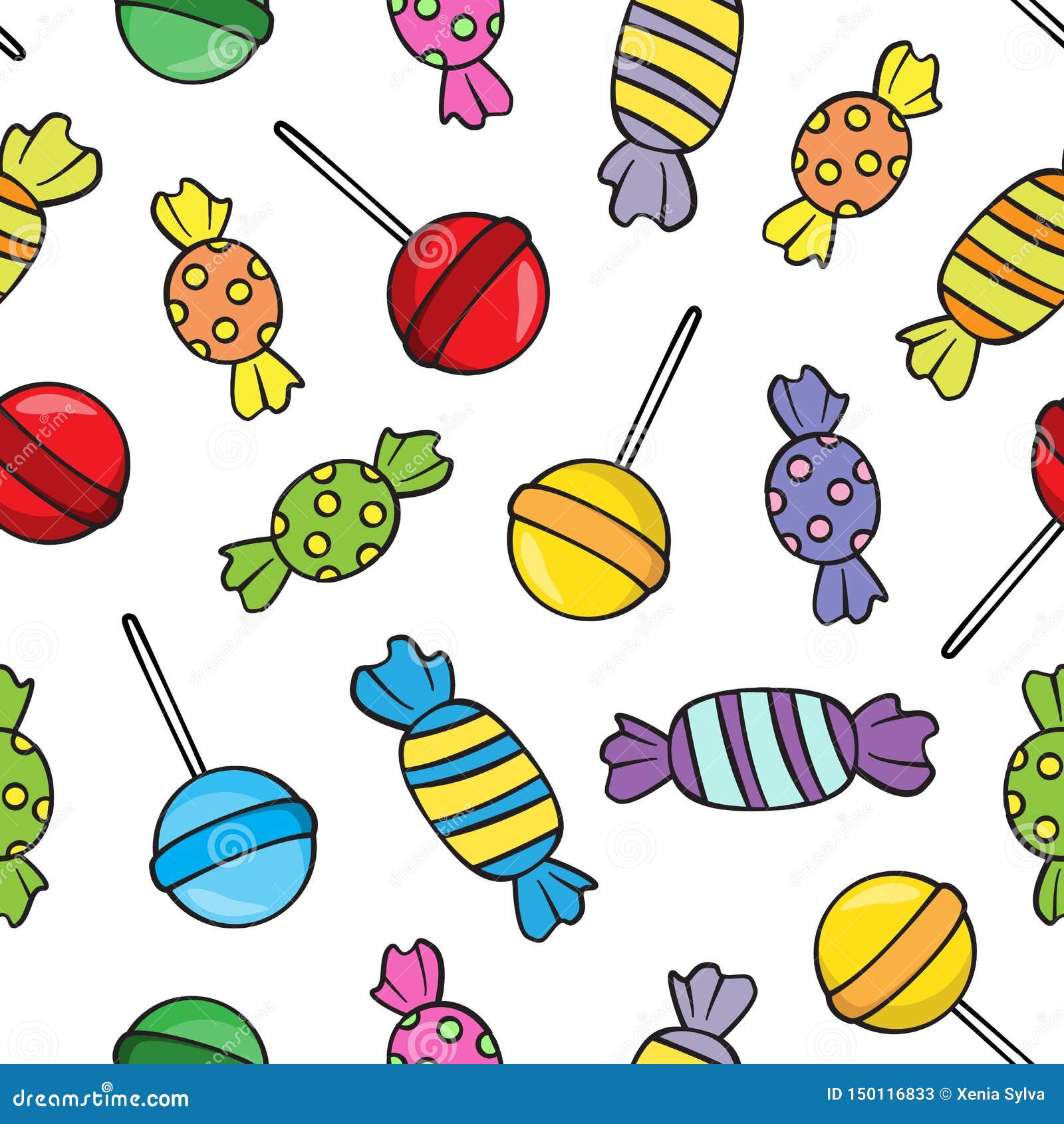 Seamless Pattern with Colorful Candies. Stock Illustration ...