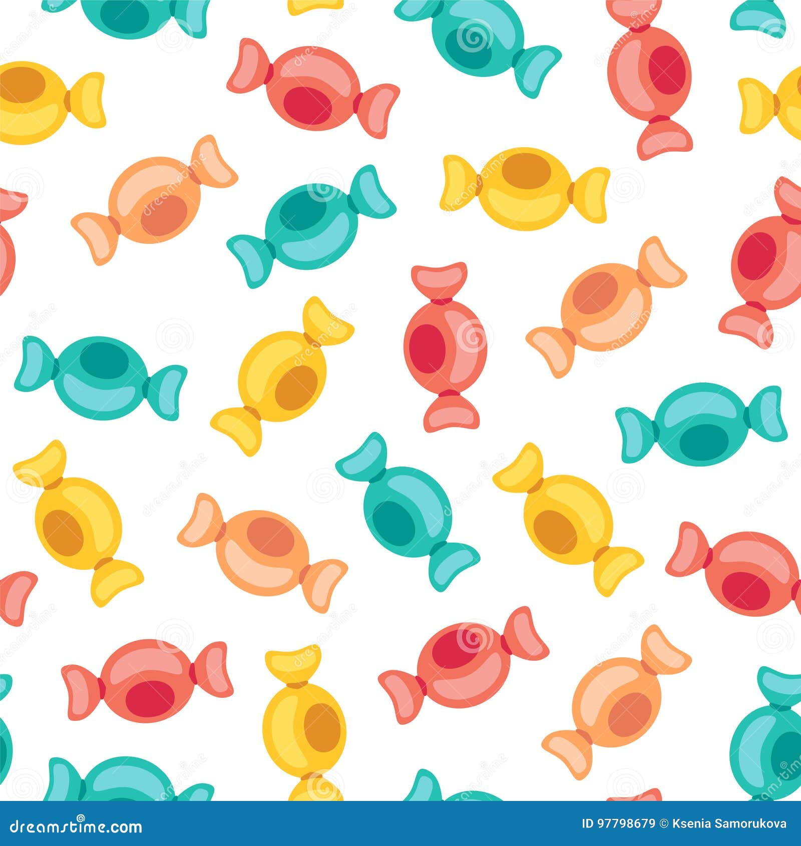 Seamless Pattern - Colorful Candies Stock Vector - Illustration of ...