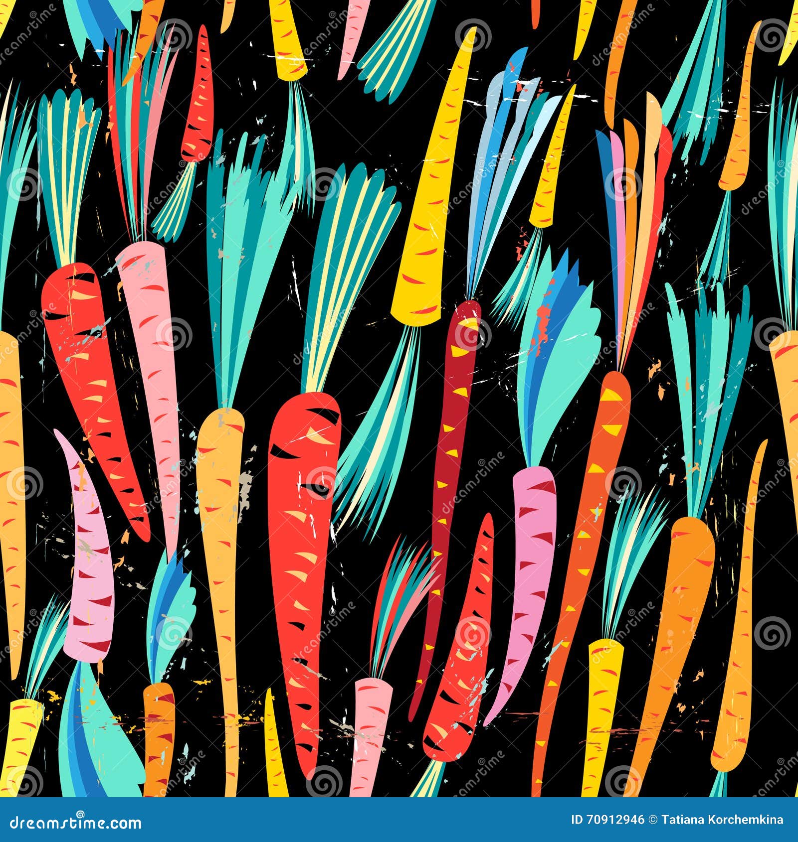 Seamless Pattern Colorful Carrots Stock Vector - Illustration of ...