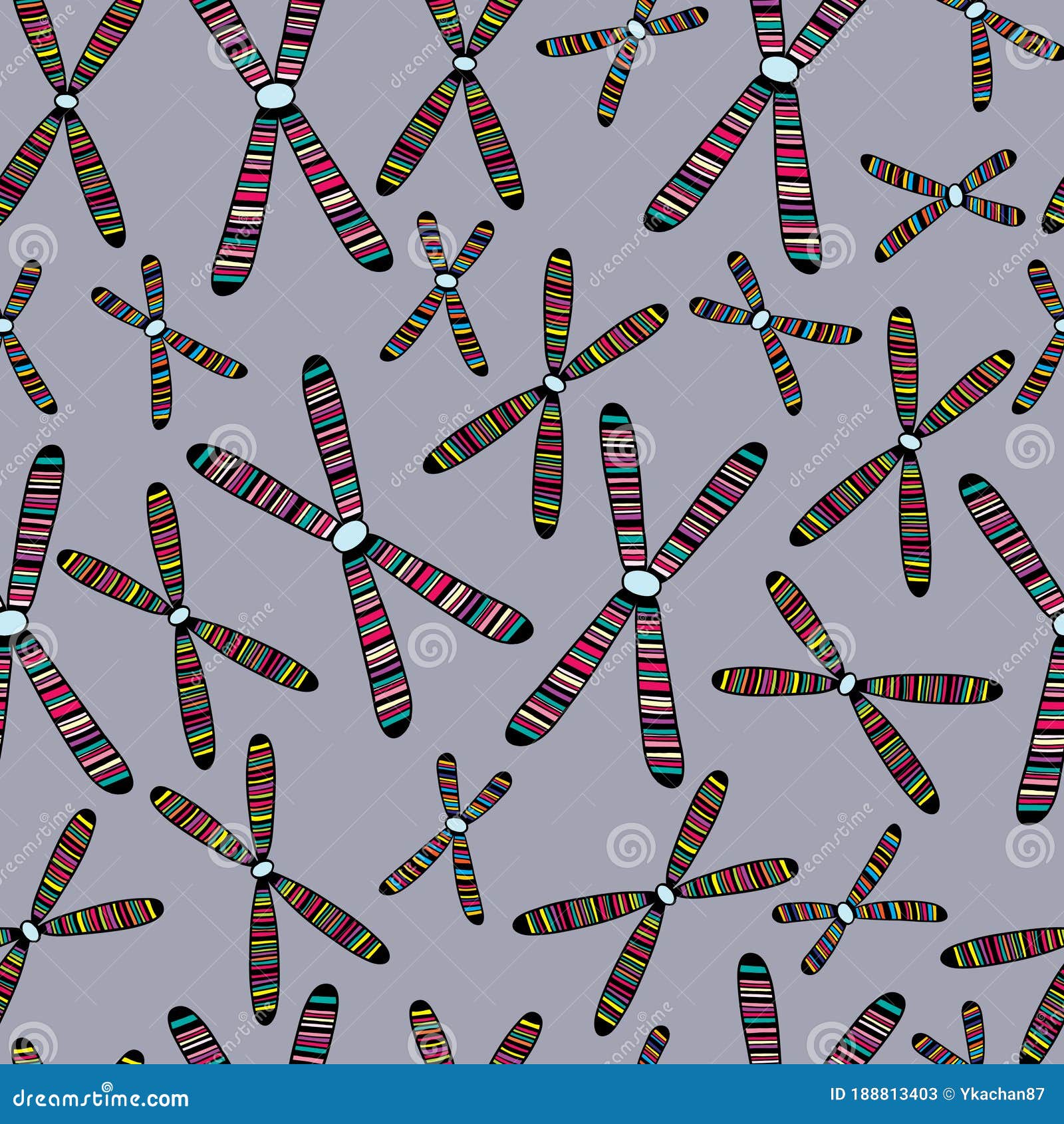 Seamless Pattern with Colorful Chromosomes. Vector Illustration ...