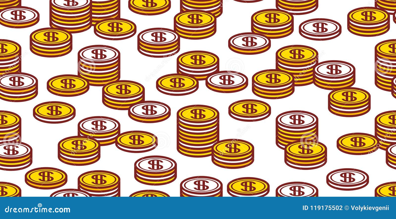 Seamless Pattern with Coins Stock Vector - Illustration of person, coin ...