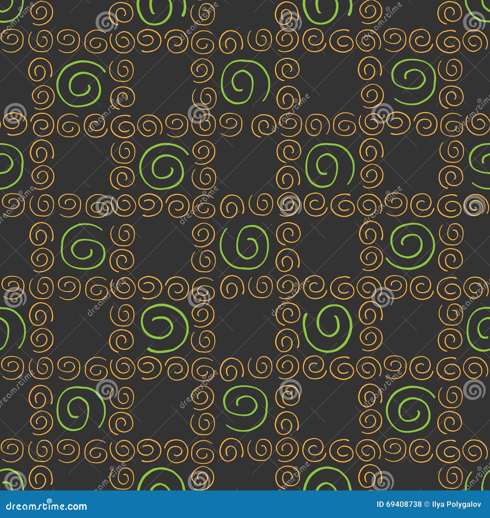 Seamless Pattern Colorful Curlicues Stock Vector - Illustration of ...