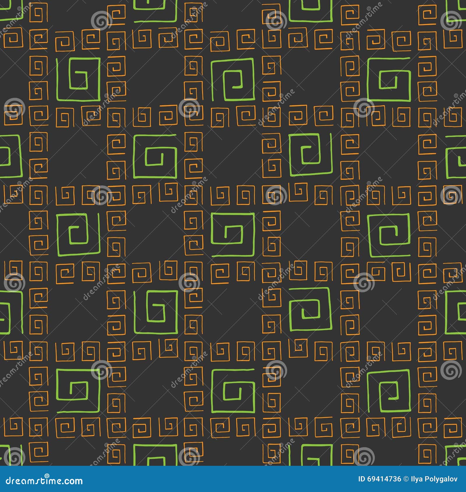 Seamless Pattern Colorful Curlicues Stock Illustration - Illustration ...