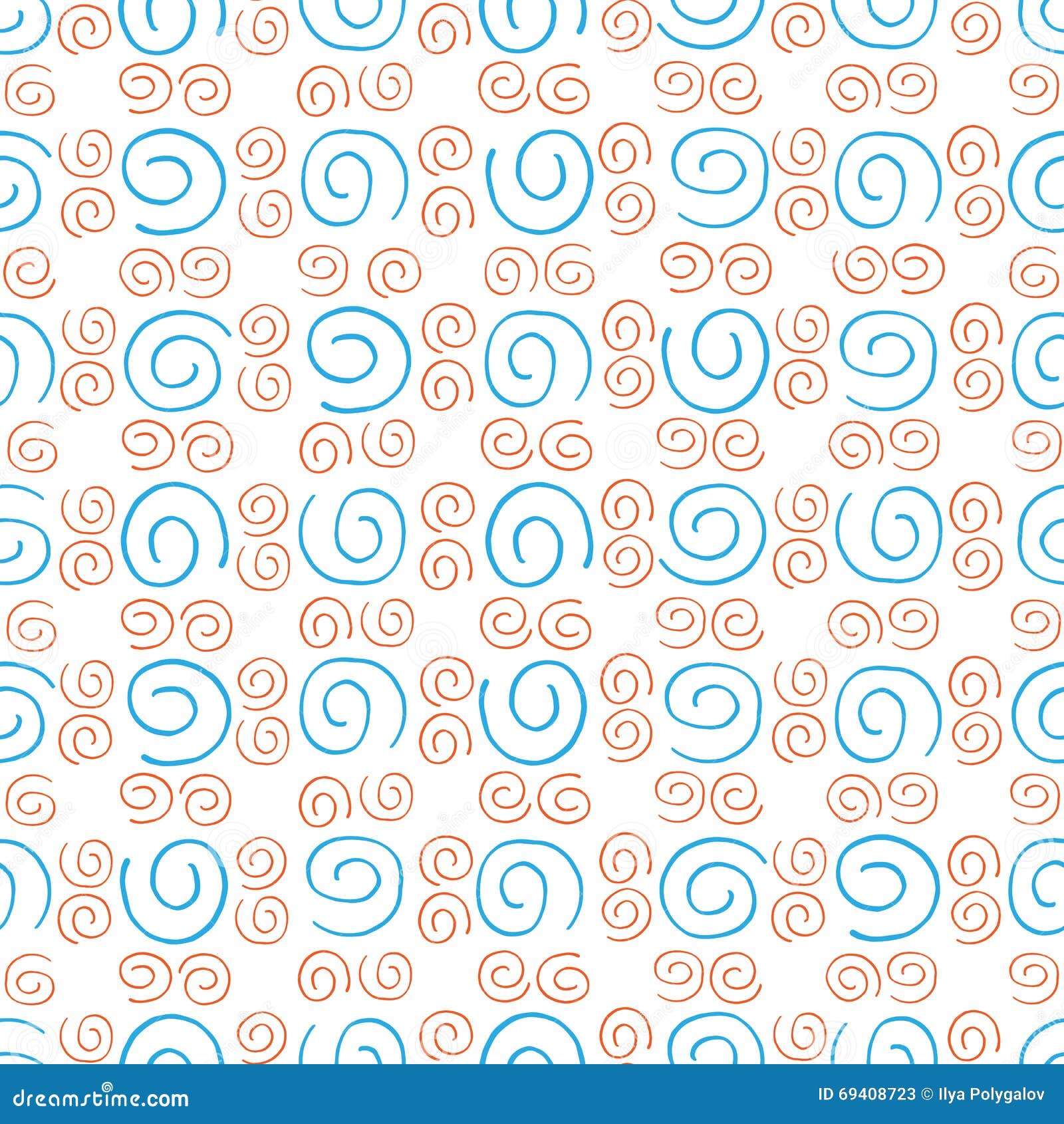 Seamless Pattern Colorful Curlicues Stock Vector - Illustration of ...