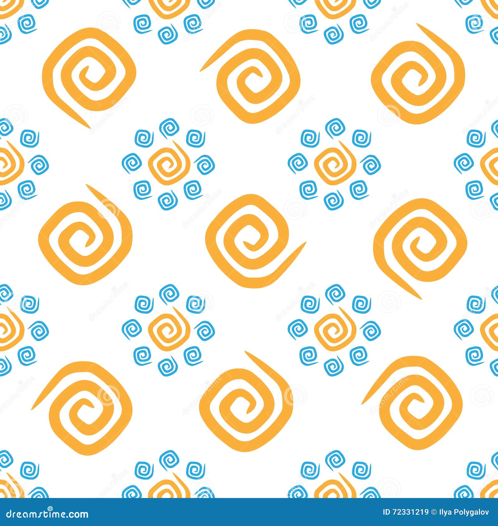 Seamless Pattern Colorful Curlicues Stock Illustration - Illustration ...